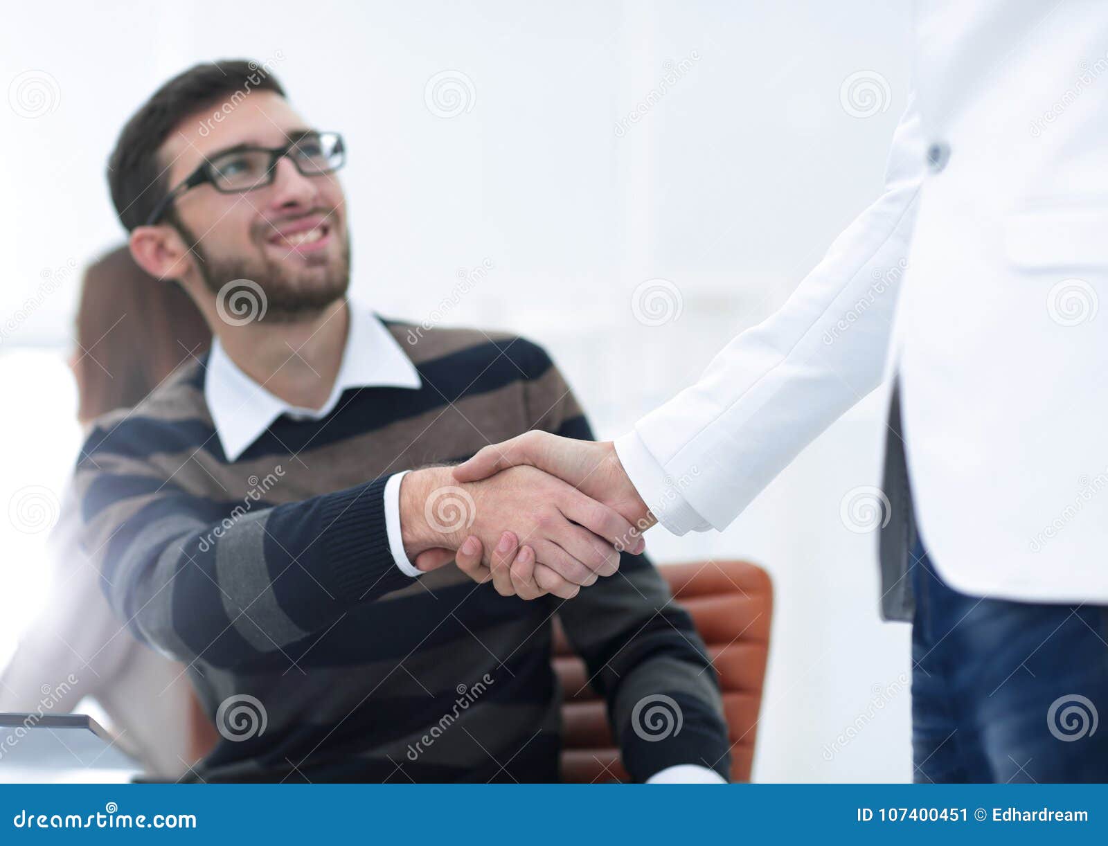 Handshake between Colleagues in the Workplace Stock Image - Image of ...