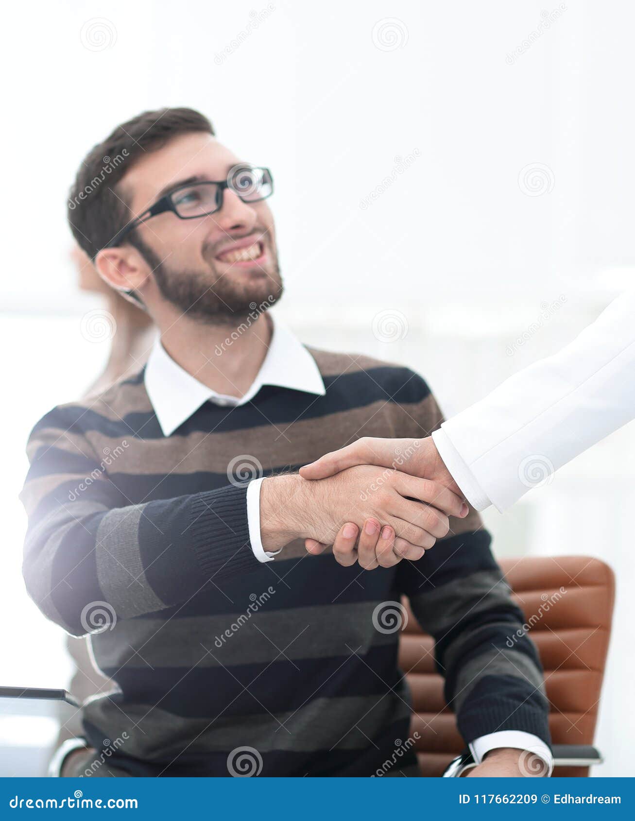 Handshake between Colleagues in the Workplace Stock Image - Image of ...