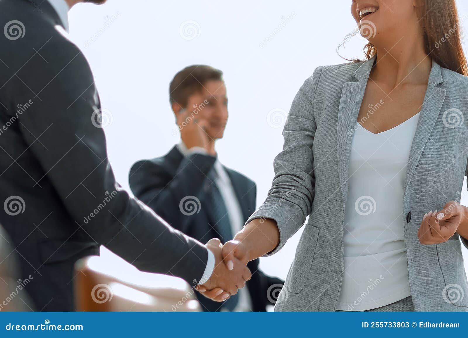 Handshake between Colleagues in the Workplace Stock Image - Image of ...