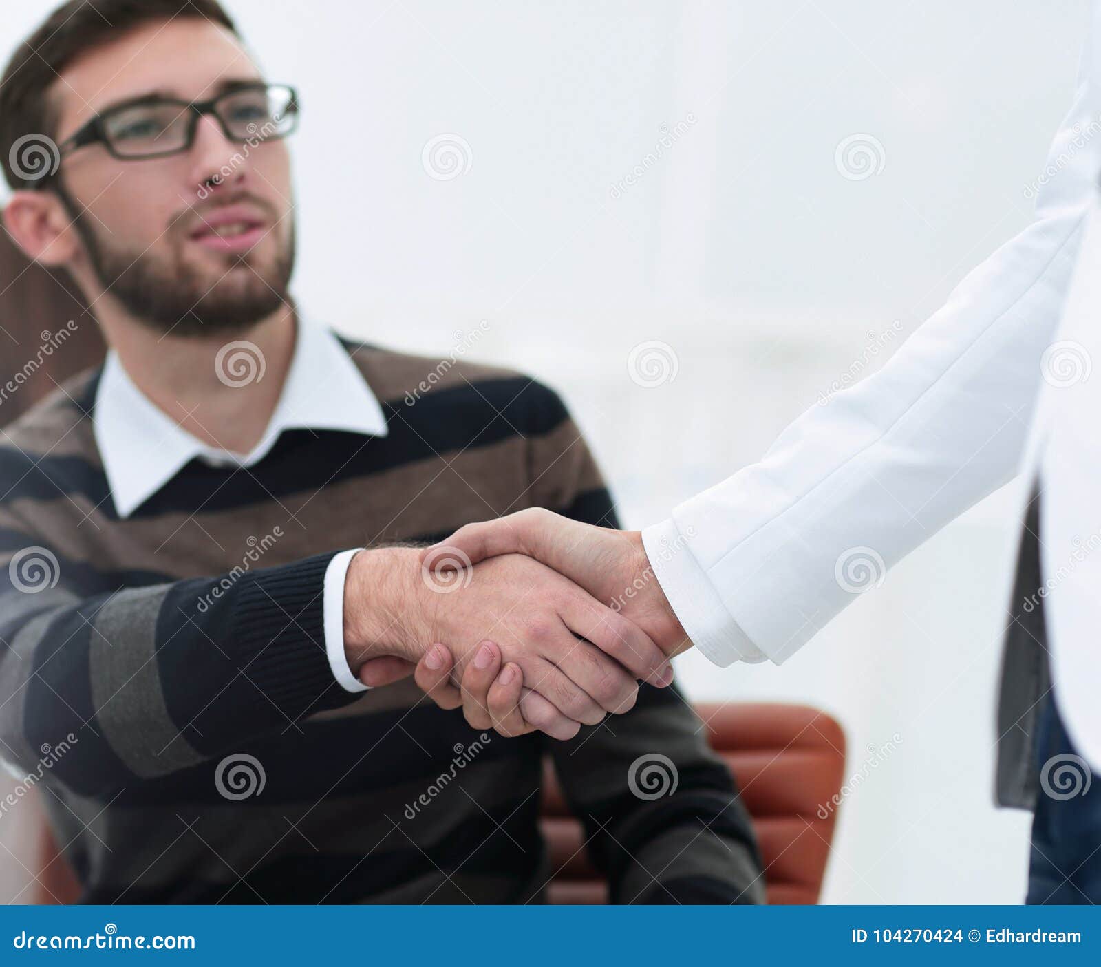 Handshake between Colleagues in the Workplace Stock Photo - Image of ...