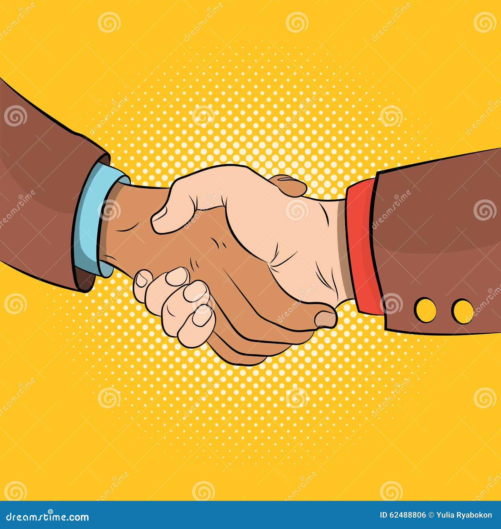 Handshake comics concept stock vector. Illustration of businessman ...