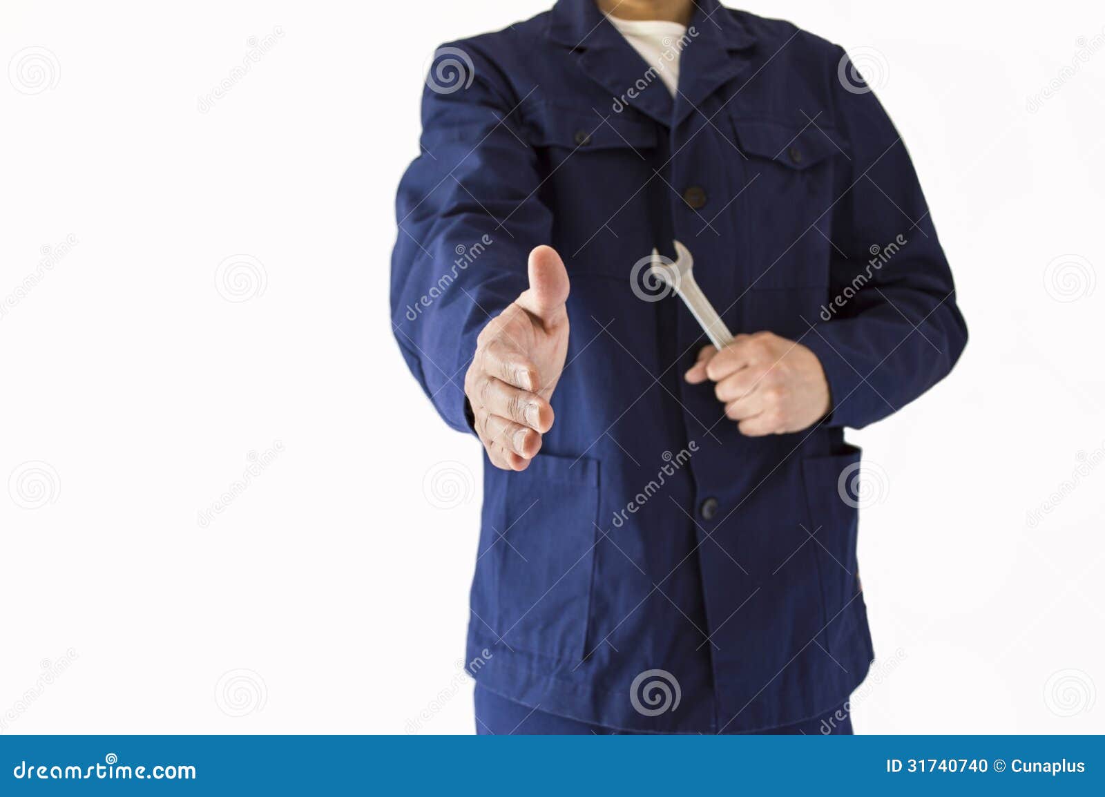 Handshake with a Company of a Mechanical Employee Stock Photo - Image ...
