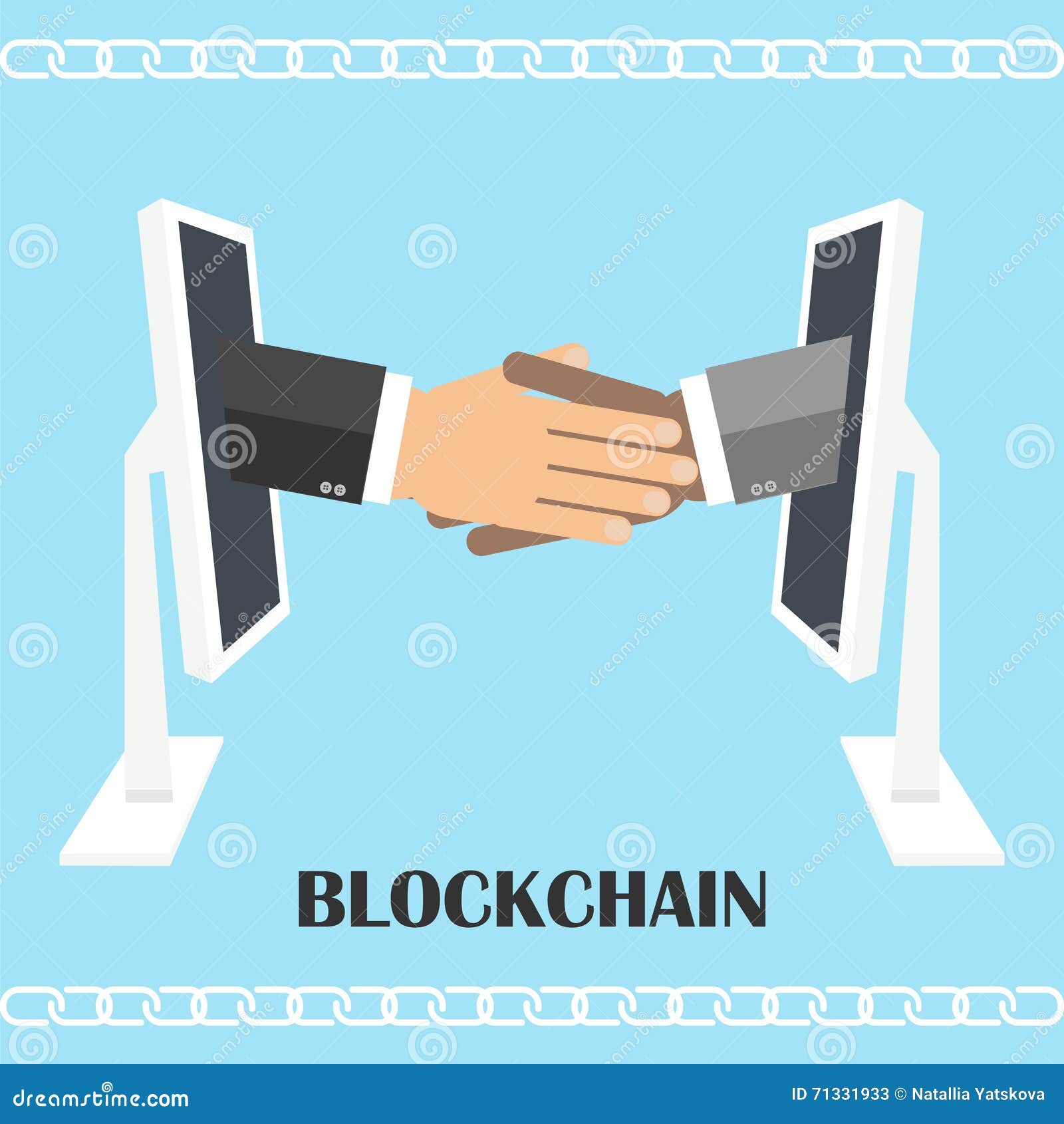 Handshake from Computer Screen Stock Vector - Illustration of concept ...