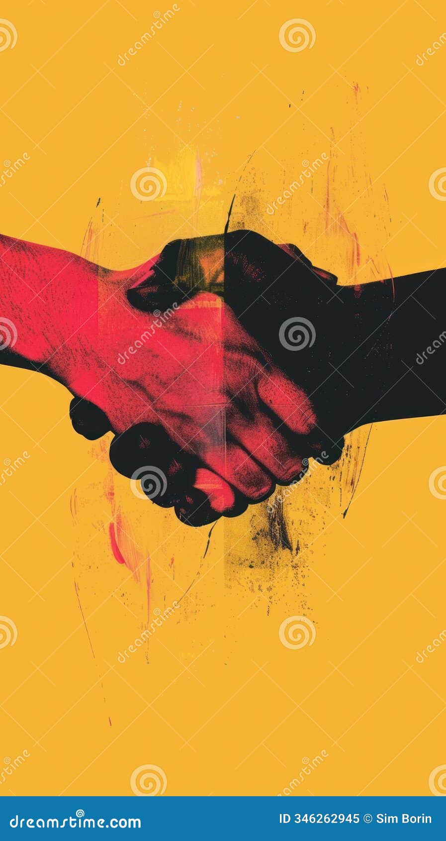 Handshake Conceptual Image, Minimalist Stock Illustration ...