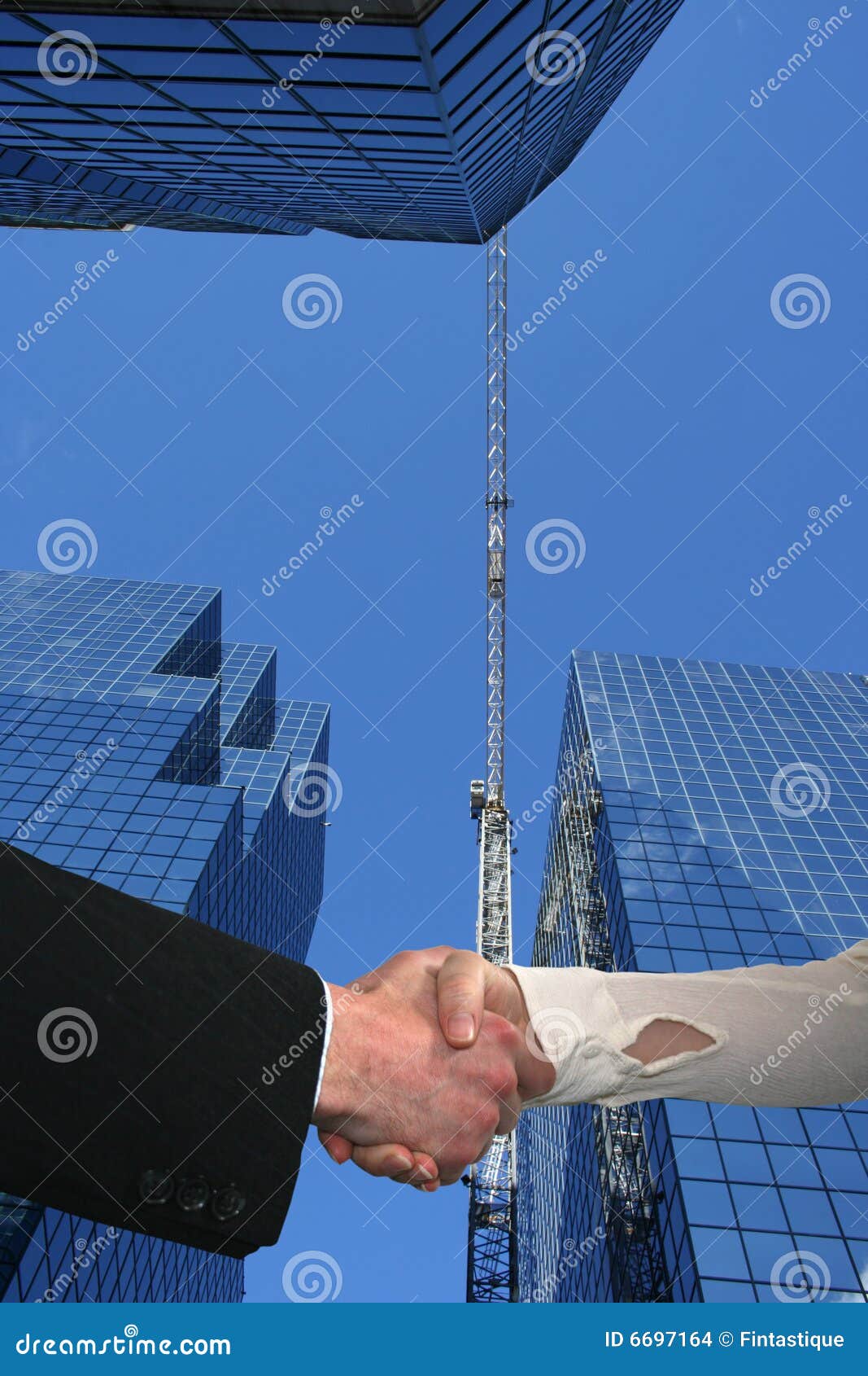 Handshake with Construction Site Stock Photo - Image of shake, building ...