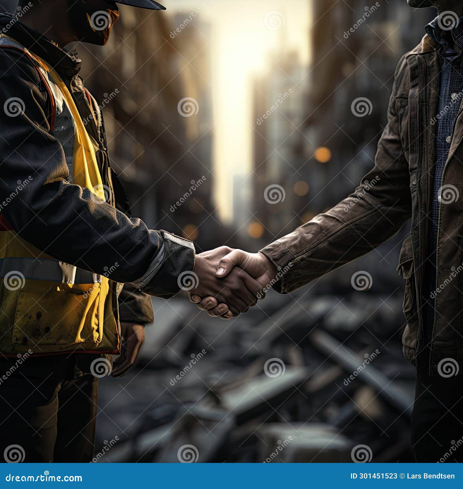 Handshake between Construction Worker and Client - AI Generated Stock ...