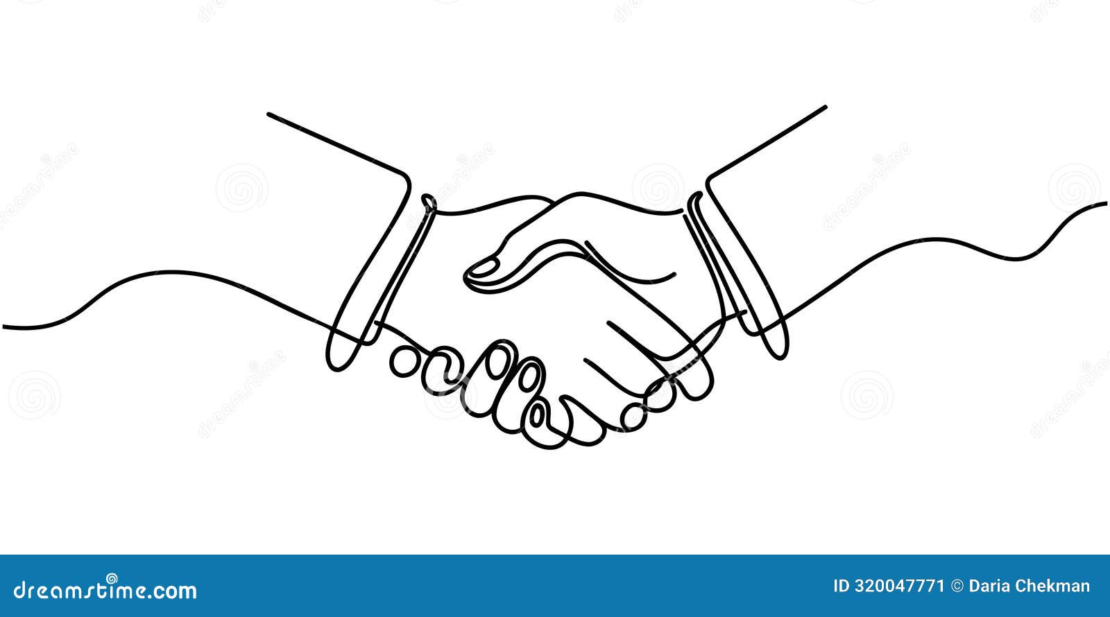 Handshake Continuous Line Vector Drawing. Business Agreement Vector ...