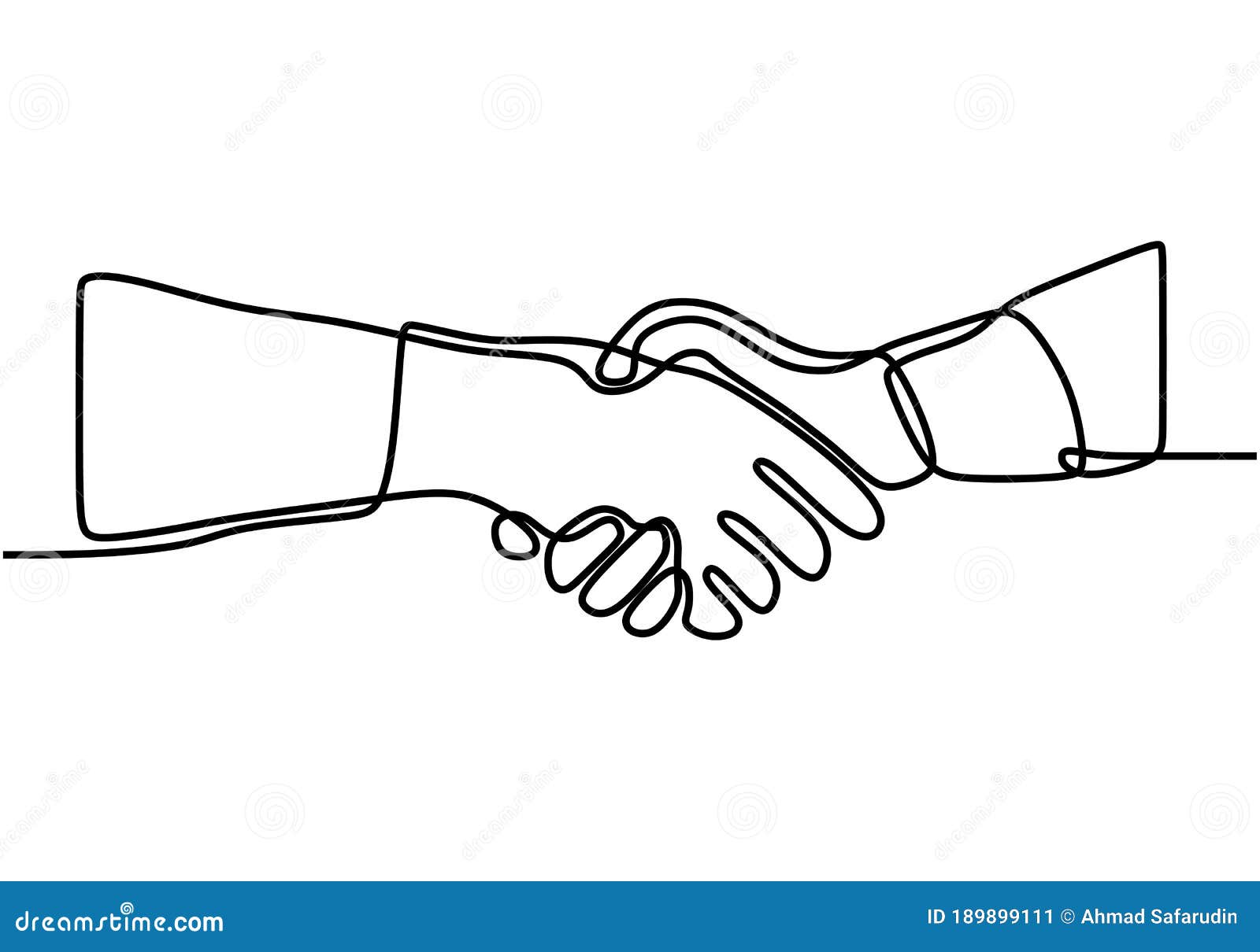 Handshake Continuous Line Vector Drawing. Business Agreement Vector ...