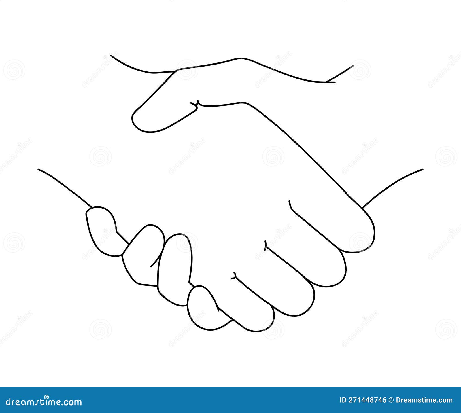 Handshake Continuous Line Vector Drawing. Continuous Line Art Style ...