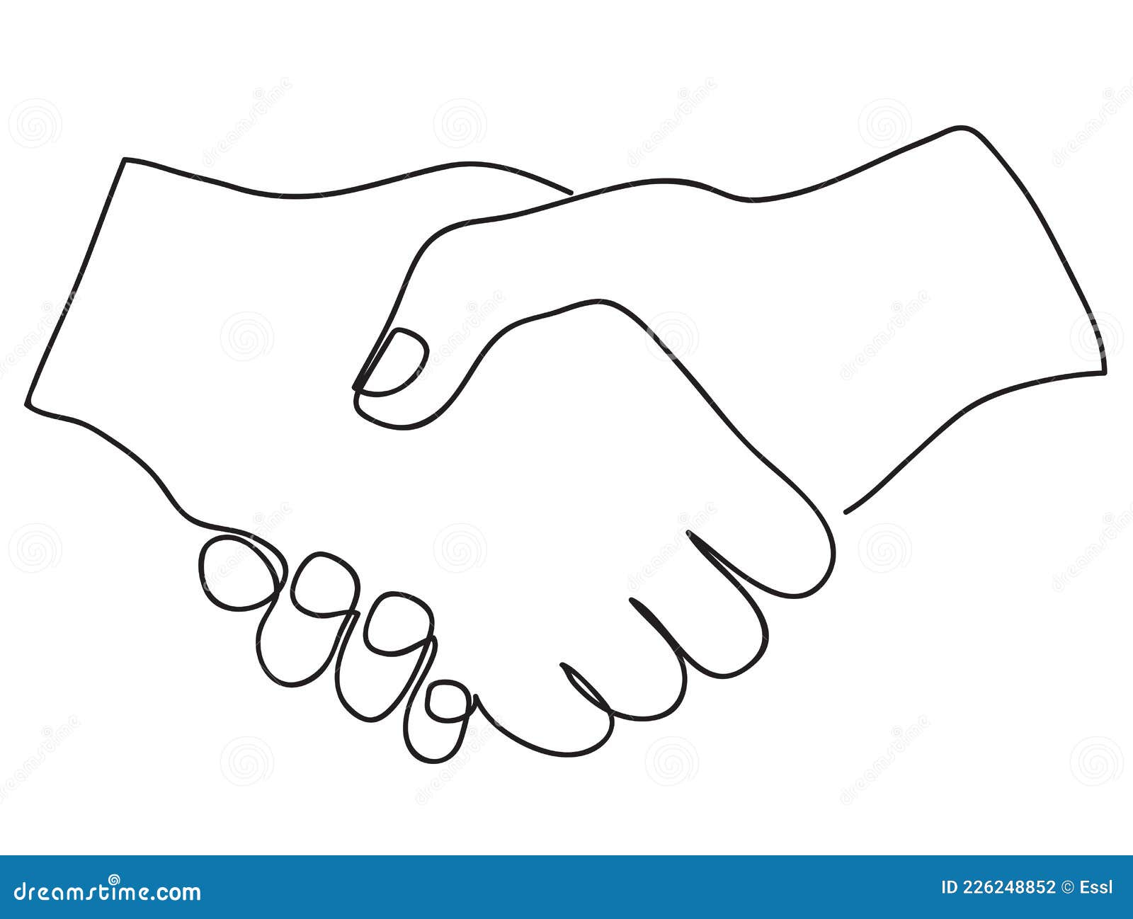 Handshake Continuous Line Vector Drawing Stock Vector - Illustration of ...