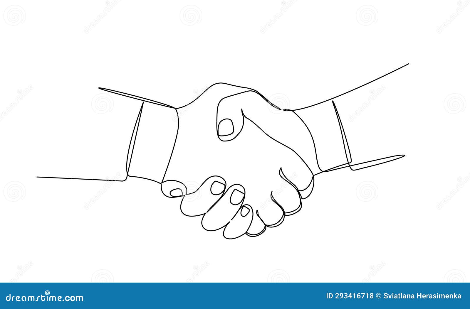 Handshake Continuous One Line Drawing. Vector Illustration. Stock ...