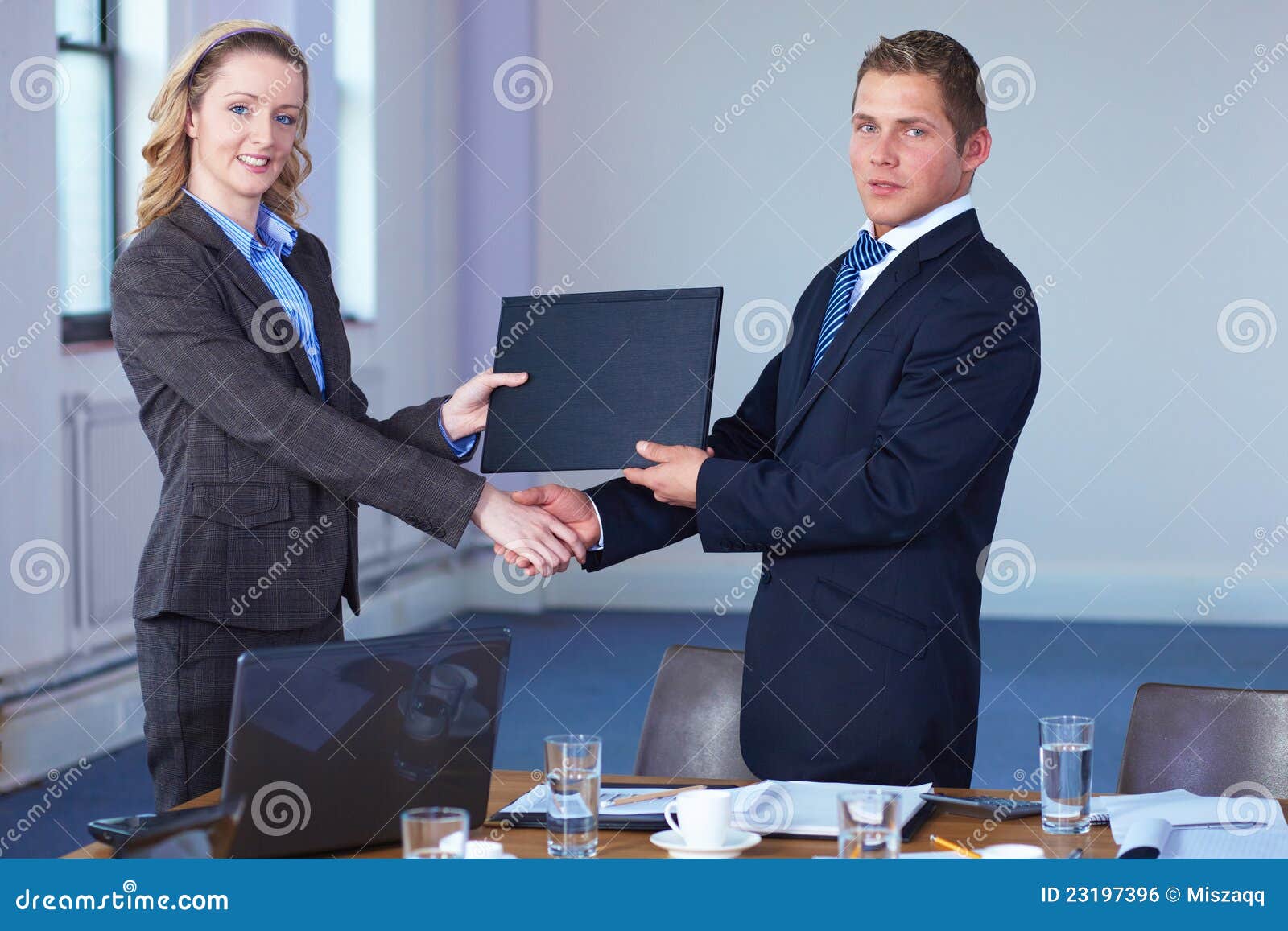 Handshake after Contract Signing, Office Shoot Stock Photo - Image of ...