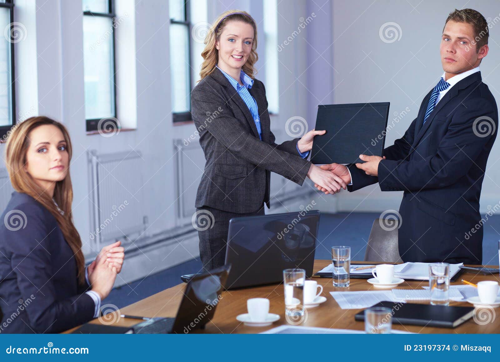Handshake after Contract Signing, Office Shot Stock Photo - Image of ...