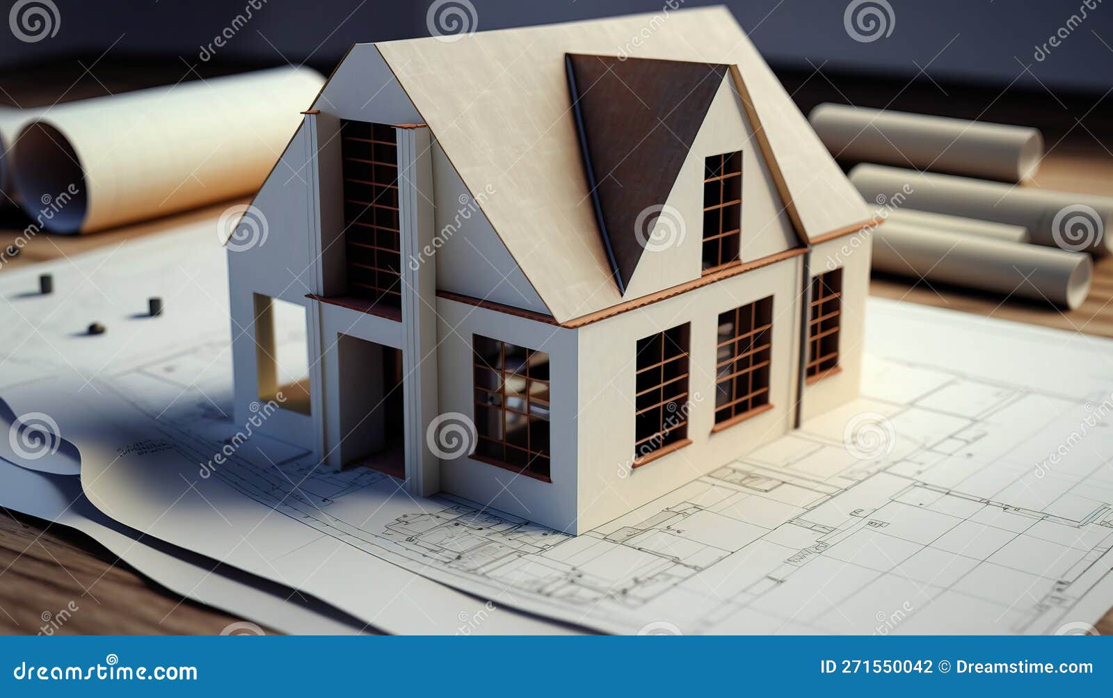 Real Estate Investment in Progress - Blueprints, Paperwork and Project ...