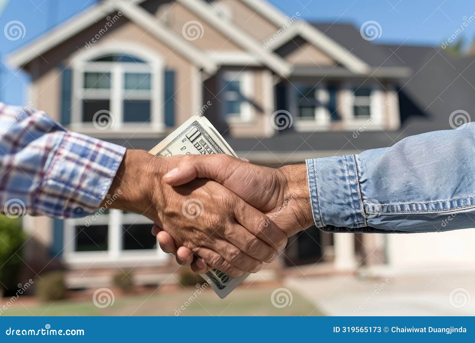 Handshake with Contractor with Home Renovation, Handshake of an ...