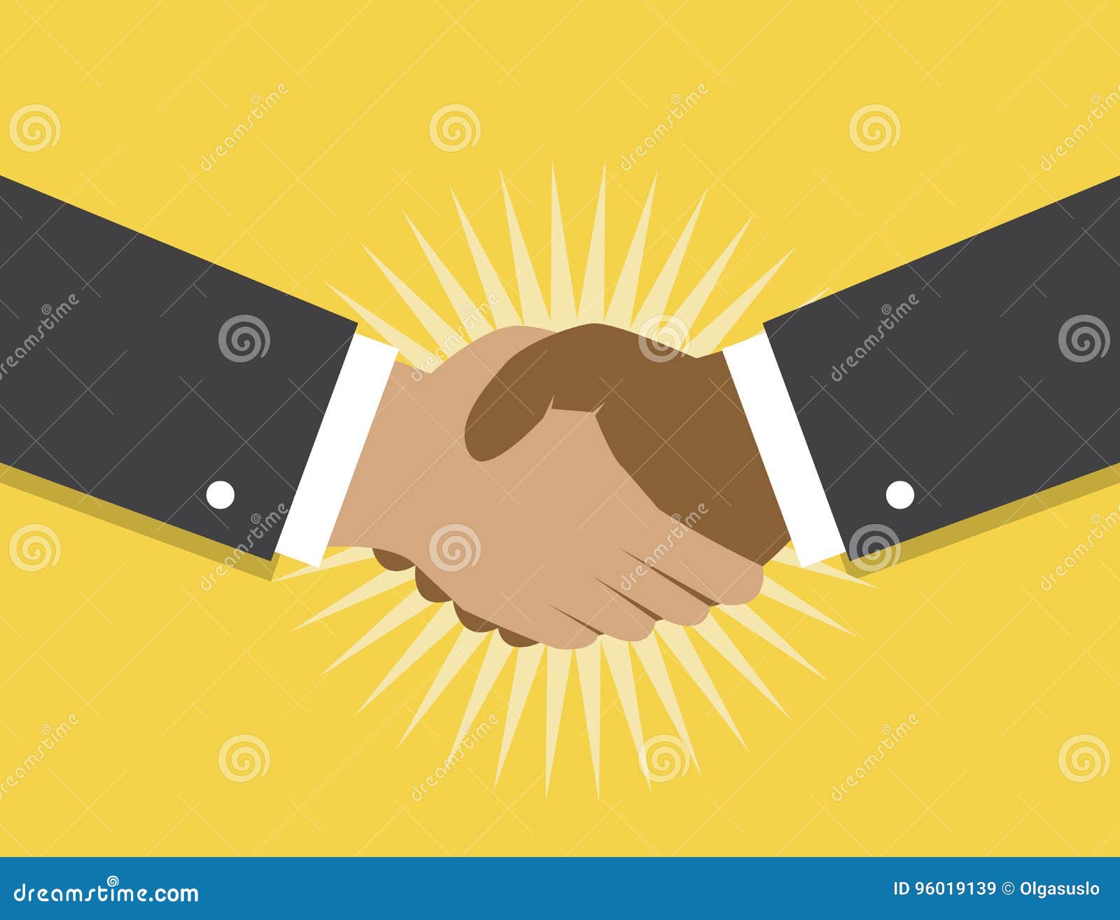Handshake and cooperation stock vector. Illustration of males - 96019139
