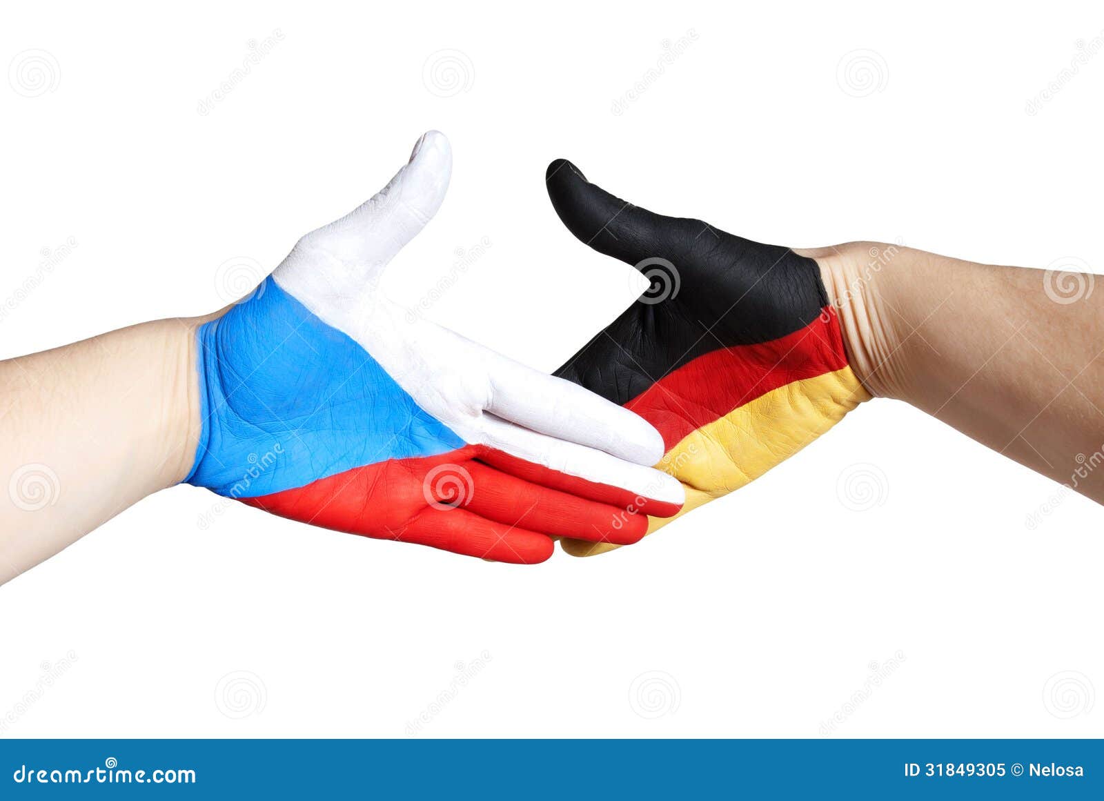 Handshake between Czech Republic and Germany Stock Image - Image of ...