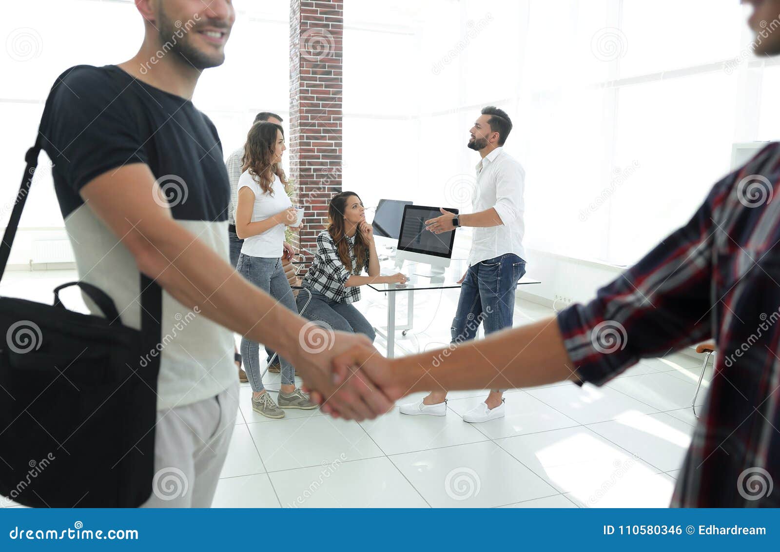 Handshake between the Designer and the Client Stock Photo - Image of ...