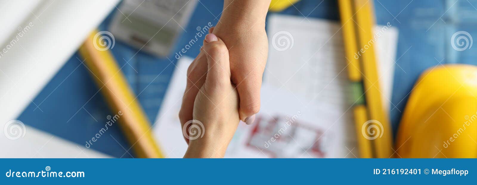 Handshake between Designer and Client Over Documents in Studio Closeup ...