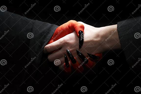 Handshake with Devil stock photo. Image of contract, male - 4552908