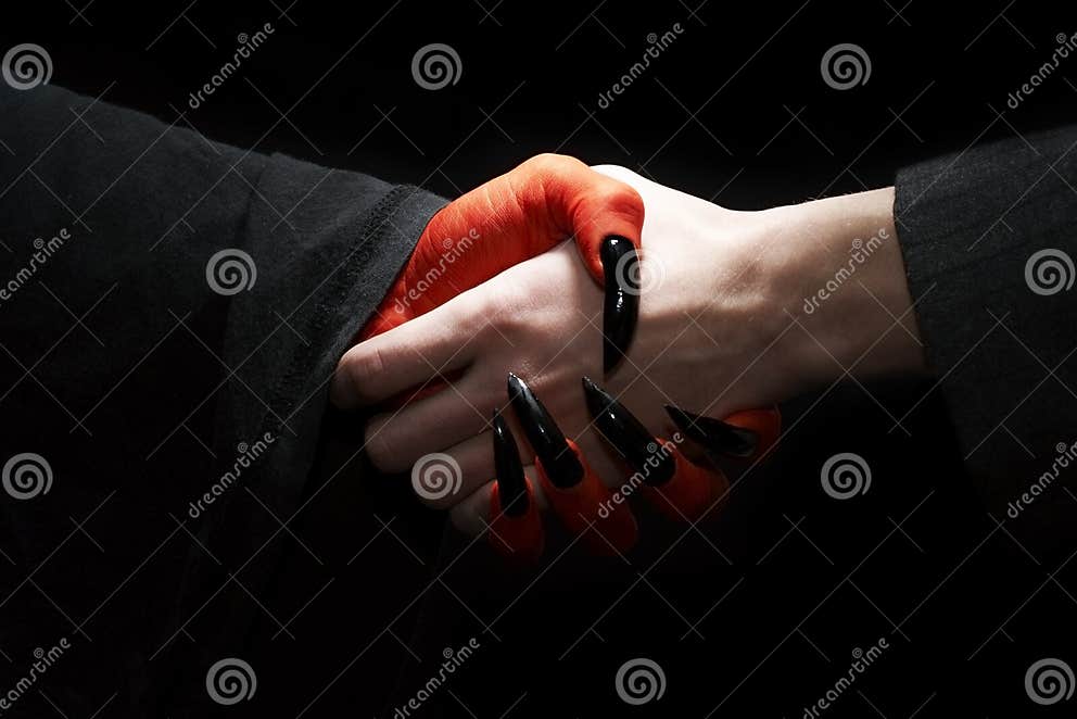 Handshake with Devil stock photo. Image of contract, male - 4552908