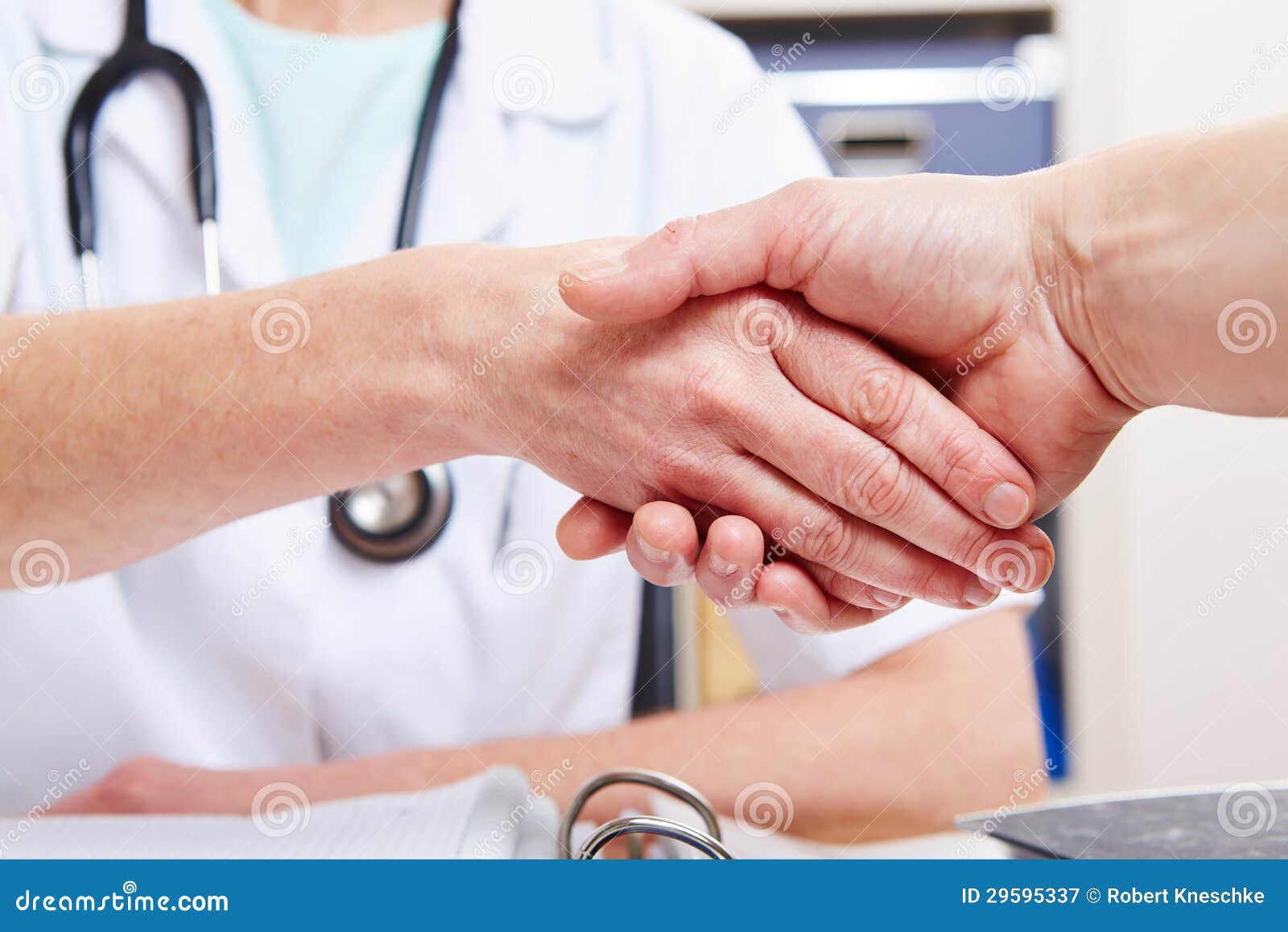 Handshake between doctor stock image. Image of clipboard - 29595337