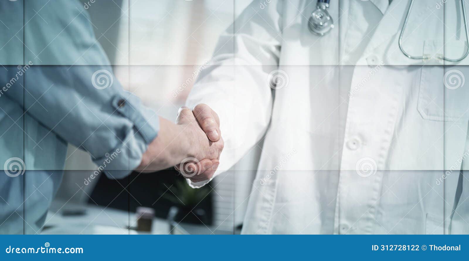 Handshake between Doctor and Patient, Geometric Pattern Stock ...