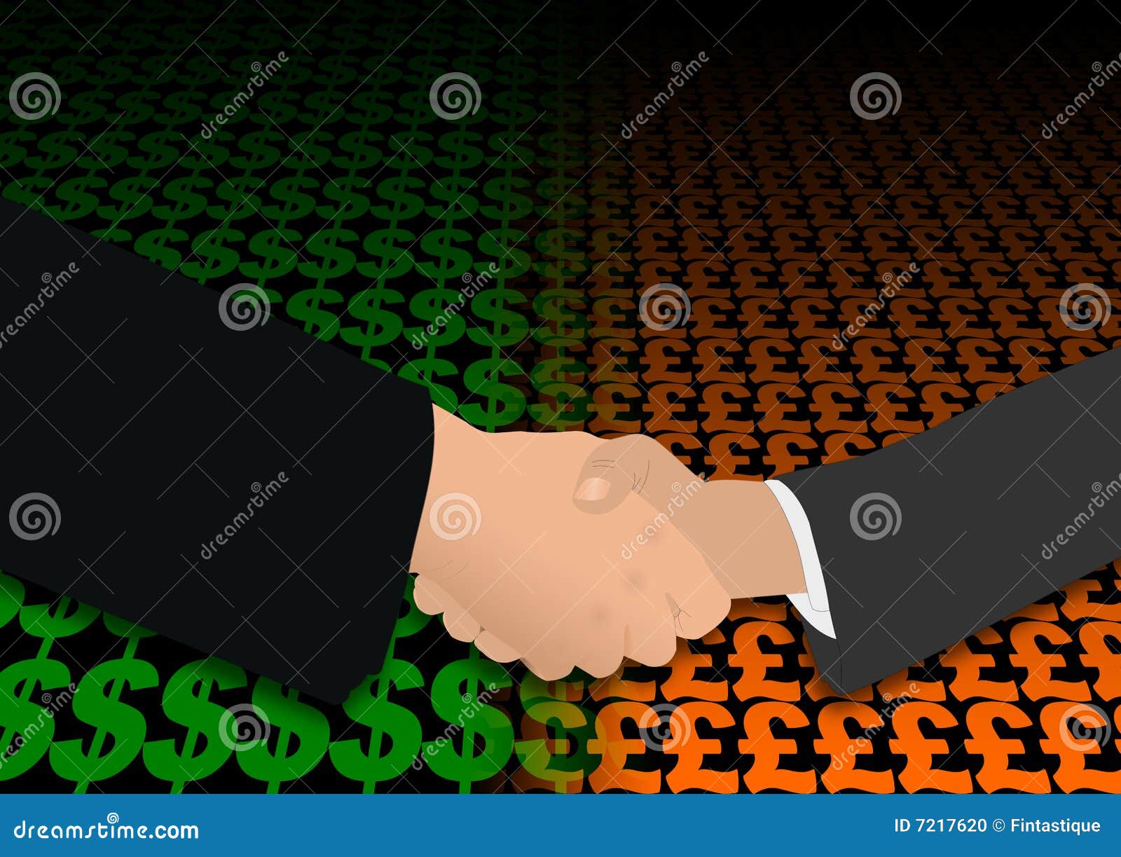 Handshake on Dollar and Pound Stock Illustration - Illustration of ...