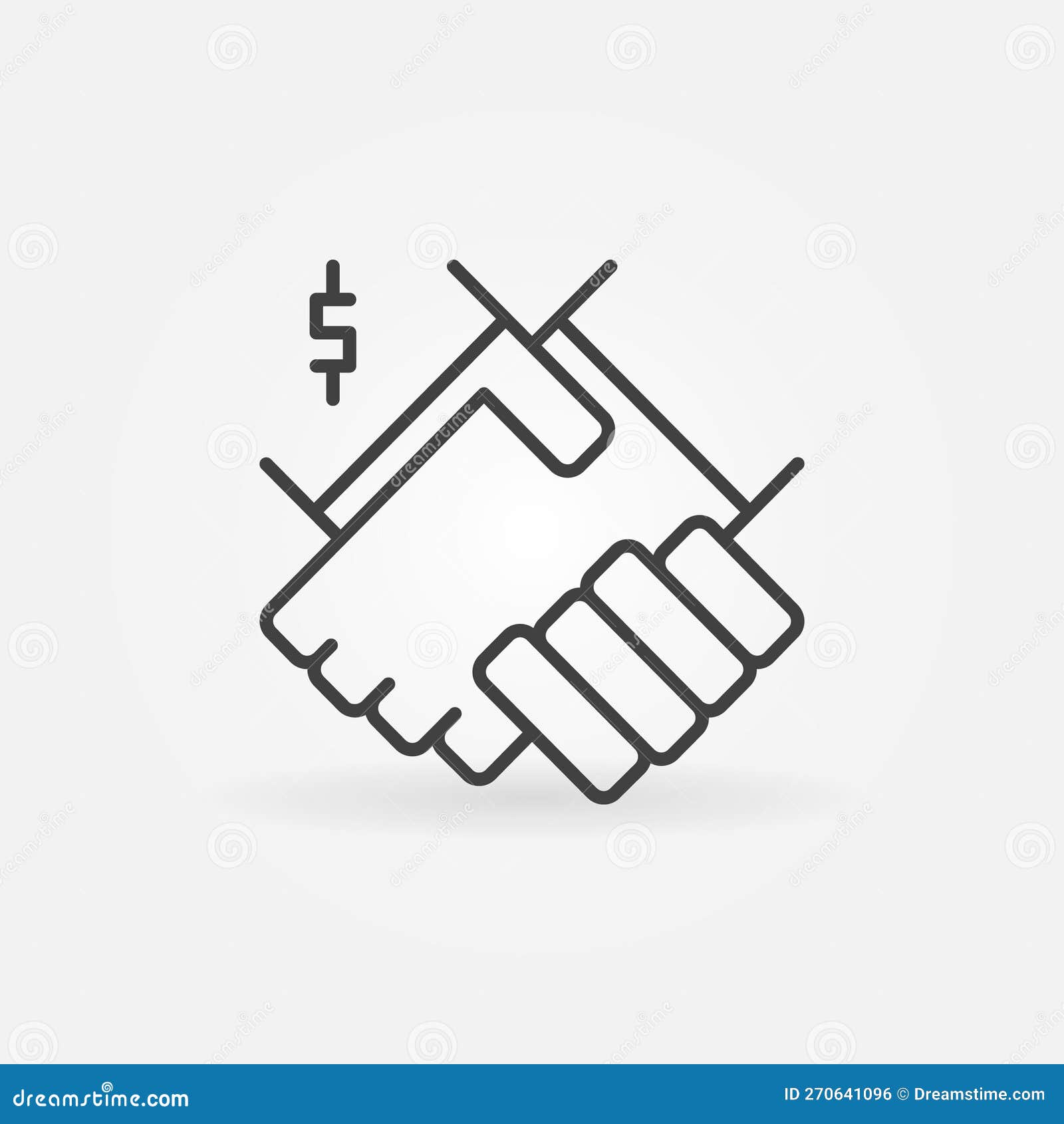 Handshake with Dollar Sign Vector Corruption Concept Thin Line Icon ...