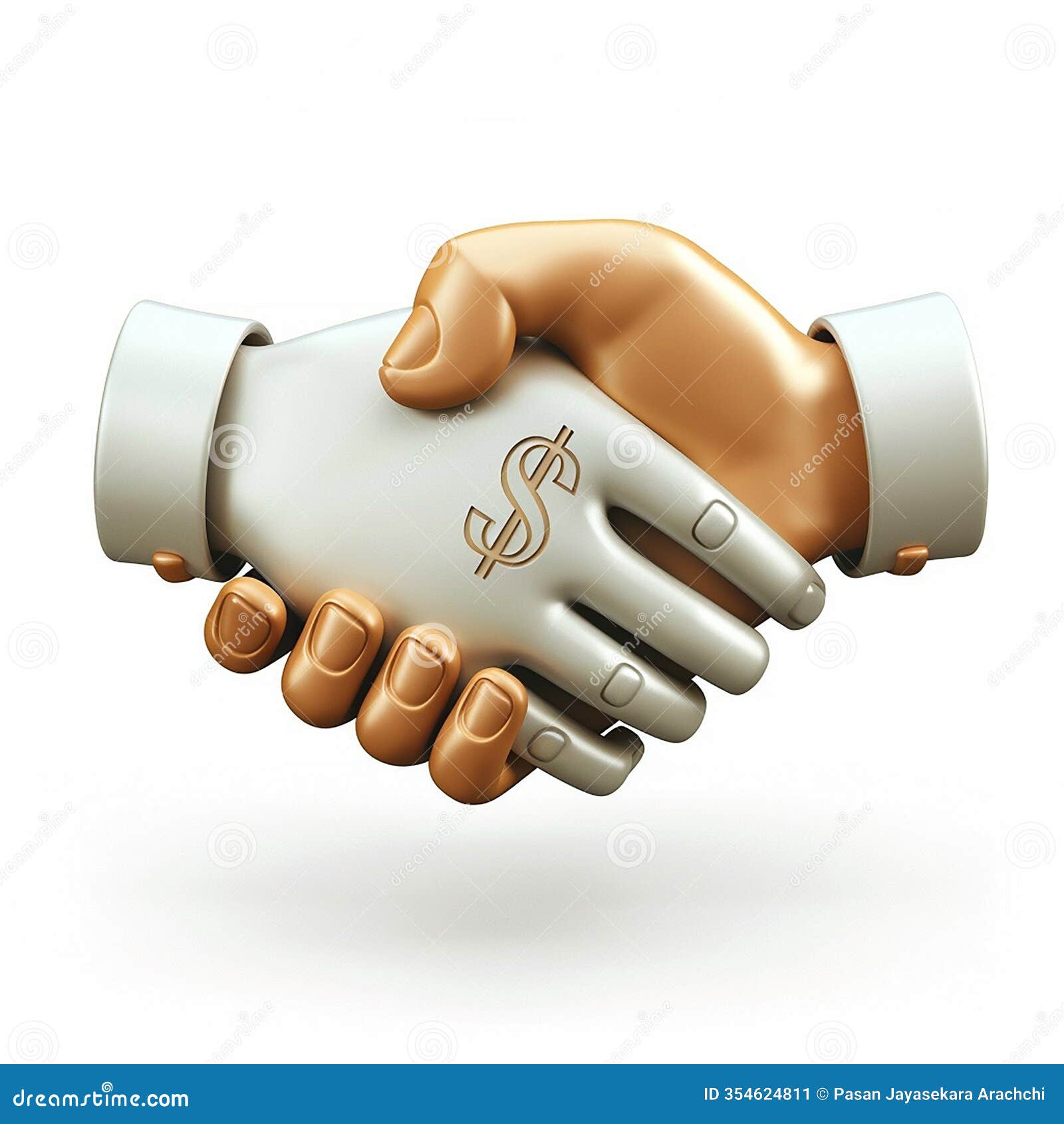 Handshake with Dollar Sign on White Background Stock Illustration ...
