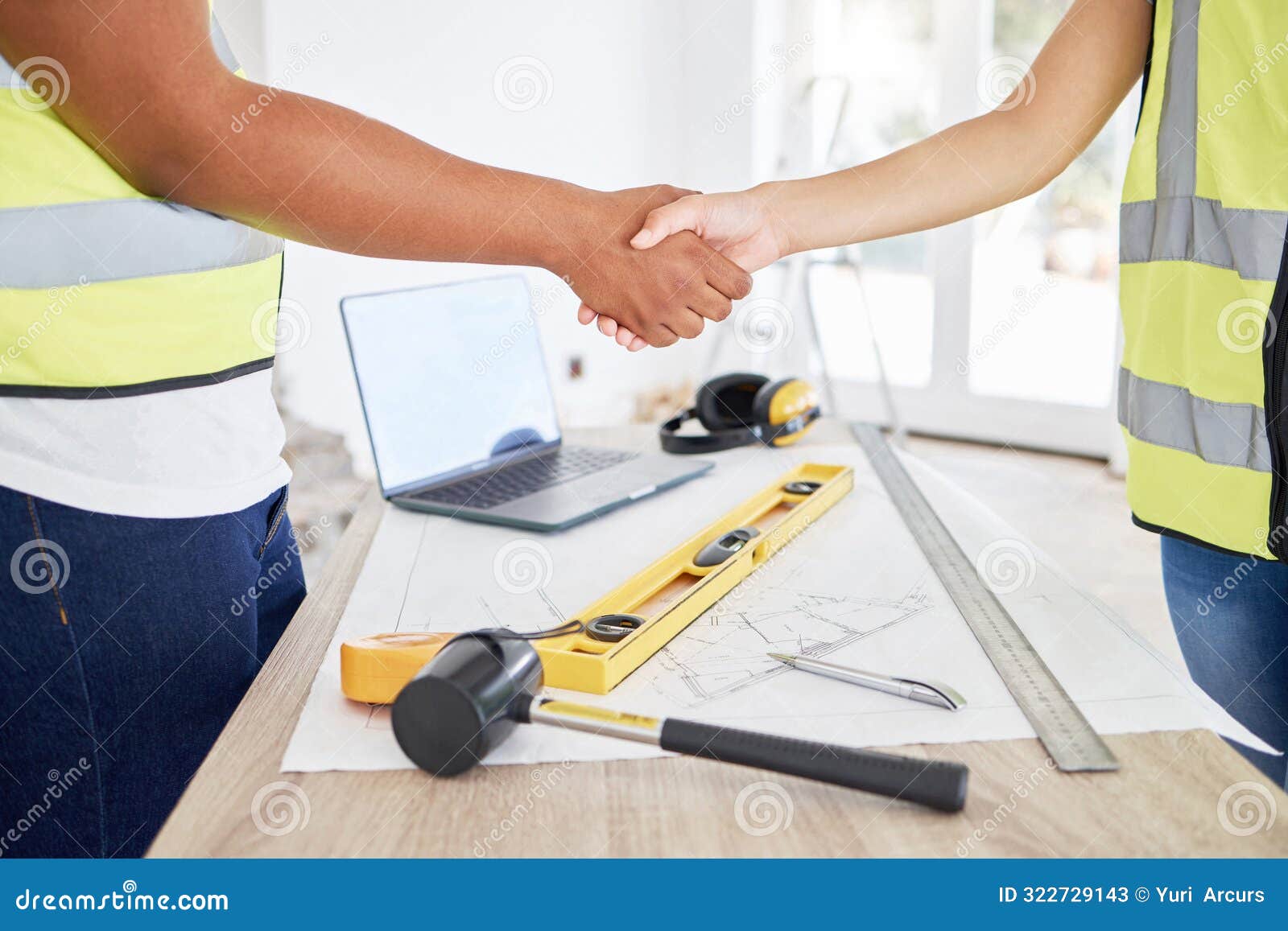 Handshake, Engineering and Meeting for Teamwork, Partnership and ...