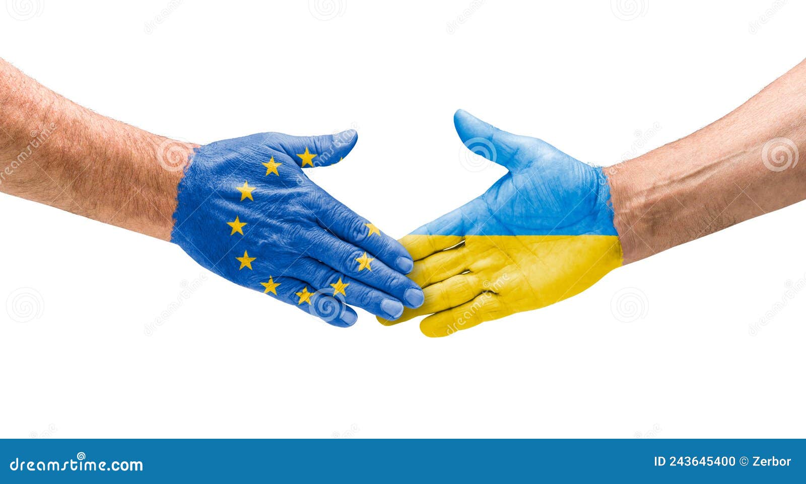 Handshake between the European Union and Ukraine Stock Photo - Image of ...