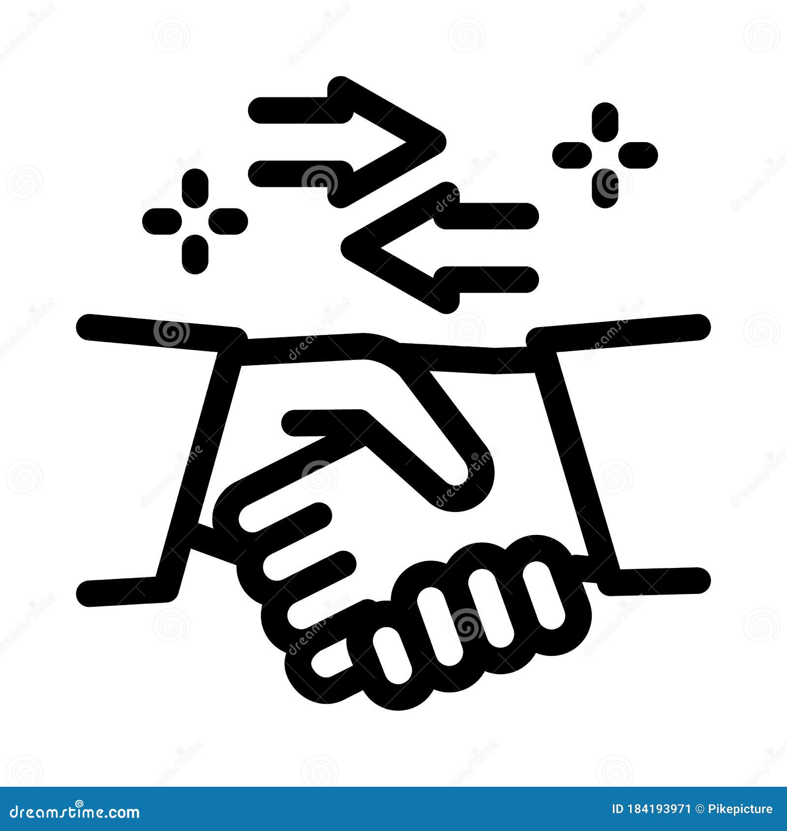 Handshake Exchange Agreement Icon Vector Outline Illustration Stock ...