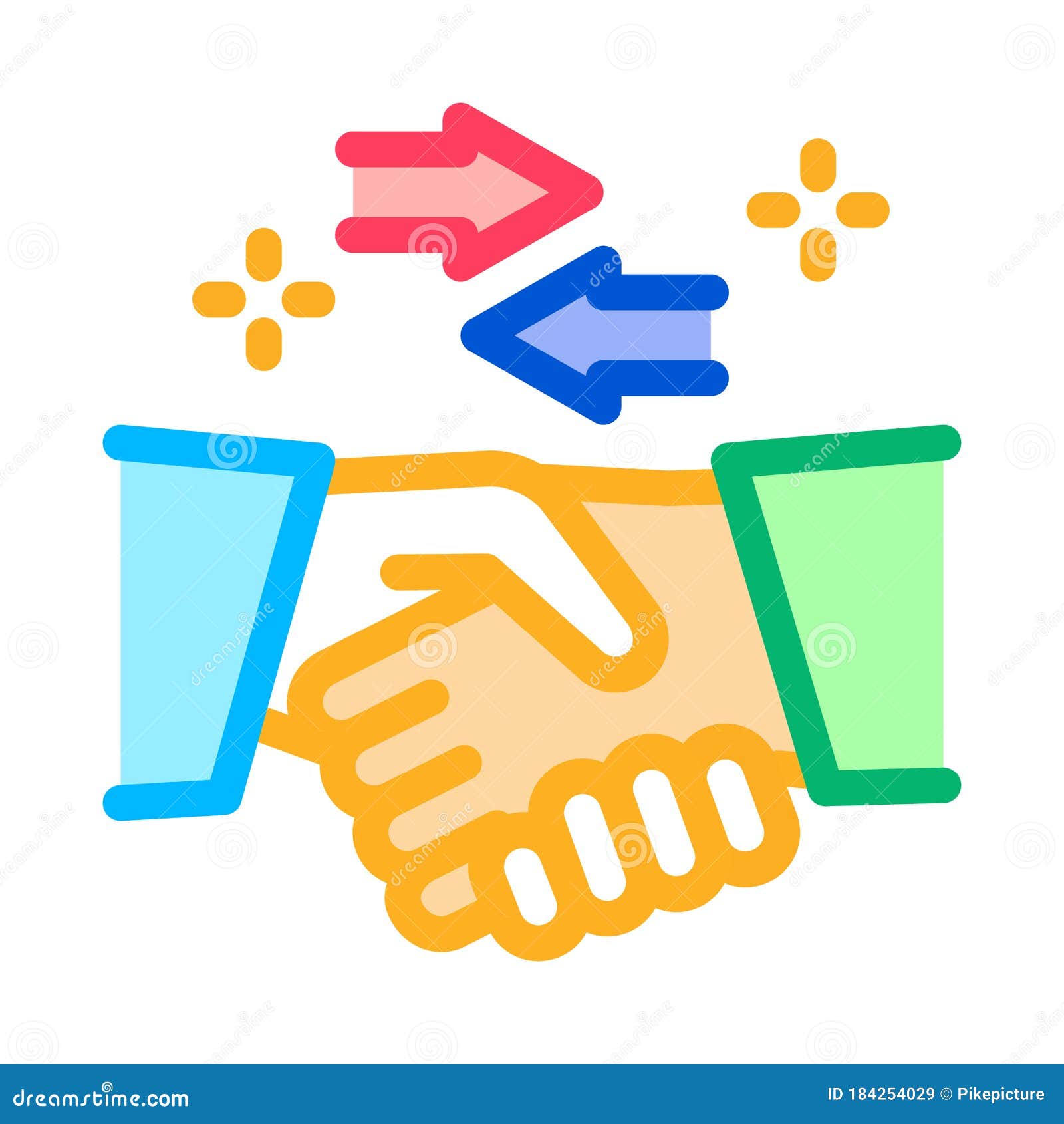 Handshake Exchange Agreement Icon Vector Outline Illustration Stock ...