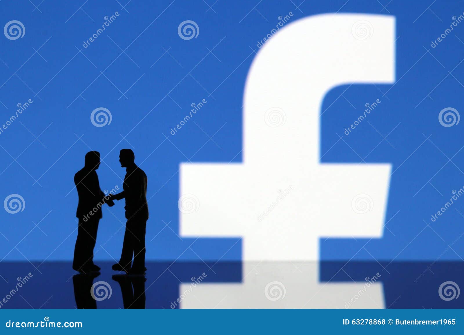 Handshake with Facebook Logo Editorial Stock Photo - Image of medium ...