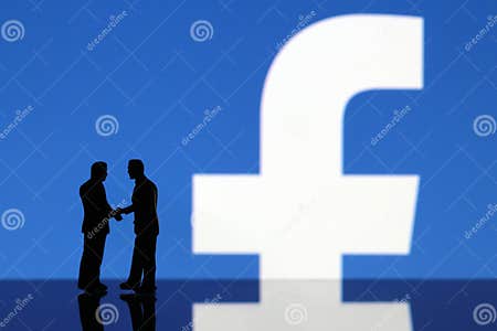 Handshake with Facebook Logo Editorial Stock Photo - Image of medium ...