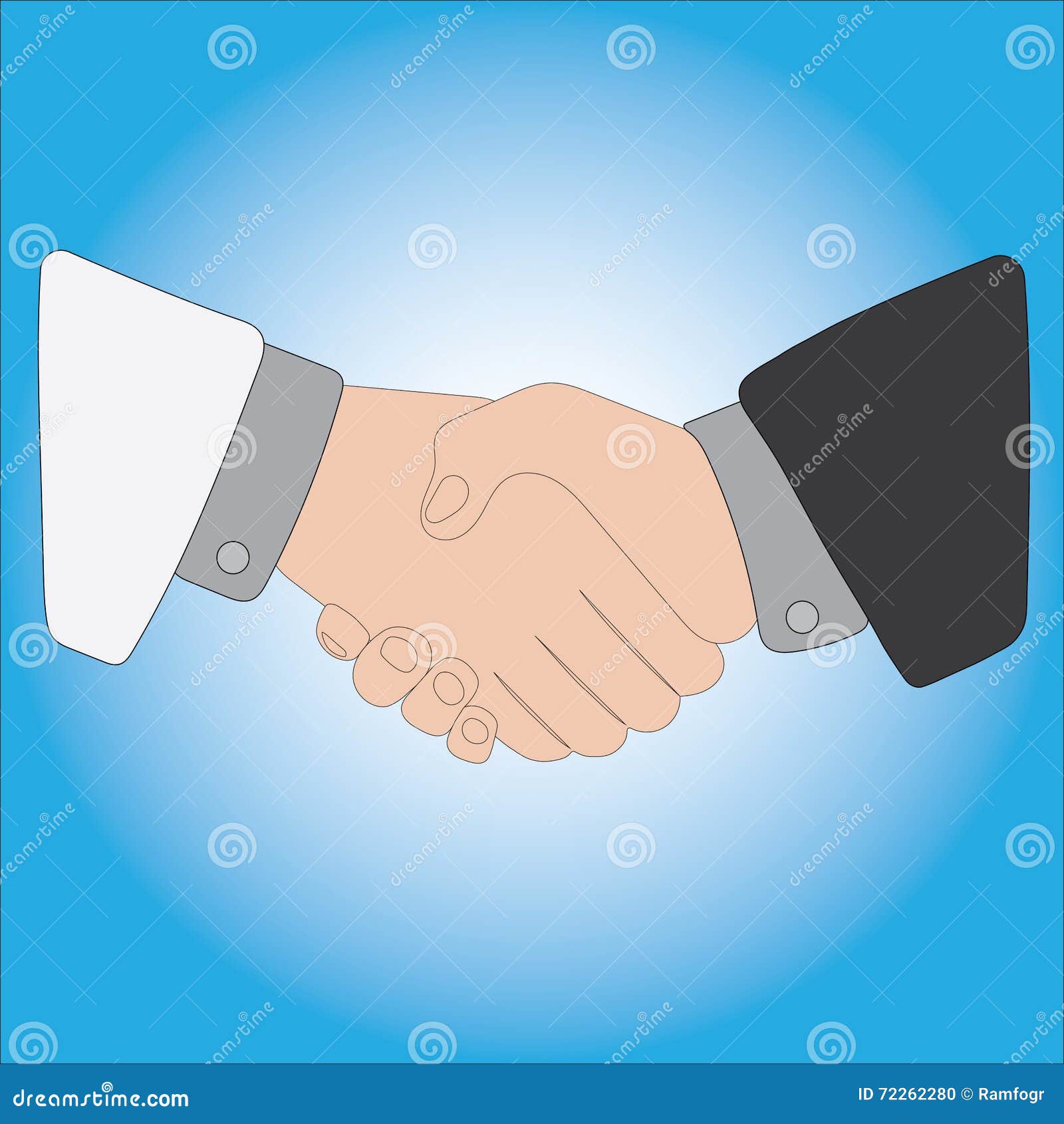 Handshake Flat Coloured Icon Stock Vector - Illustration of concept ...