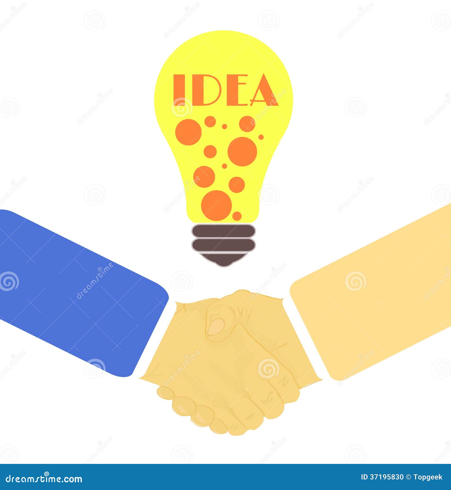 Handshake in flat design stock vector. Illustration of commerce - 37195830