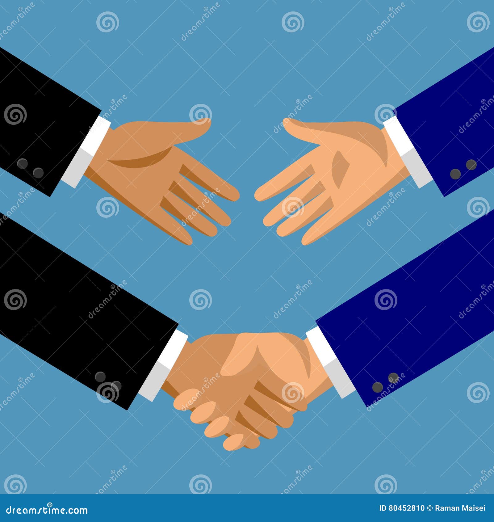 Handshake in flat style stock vector. Illustration of business - 80452810