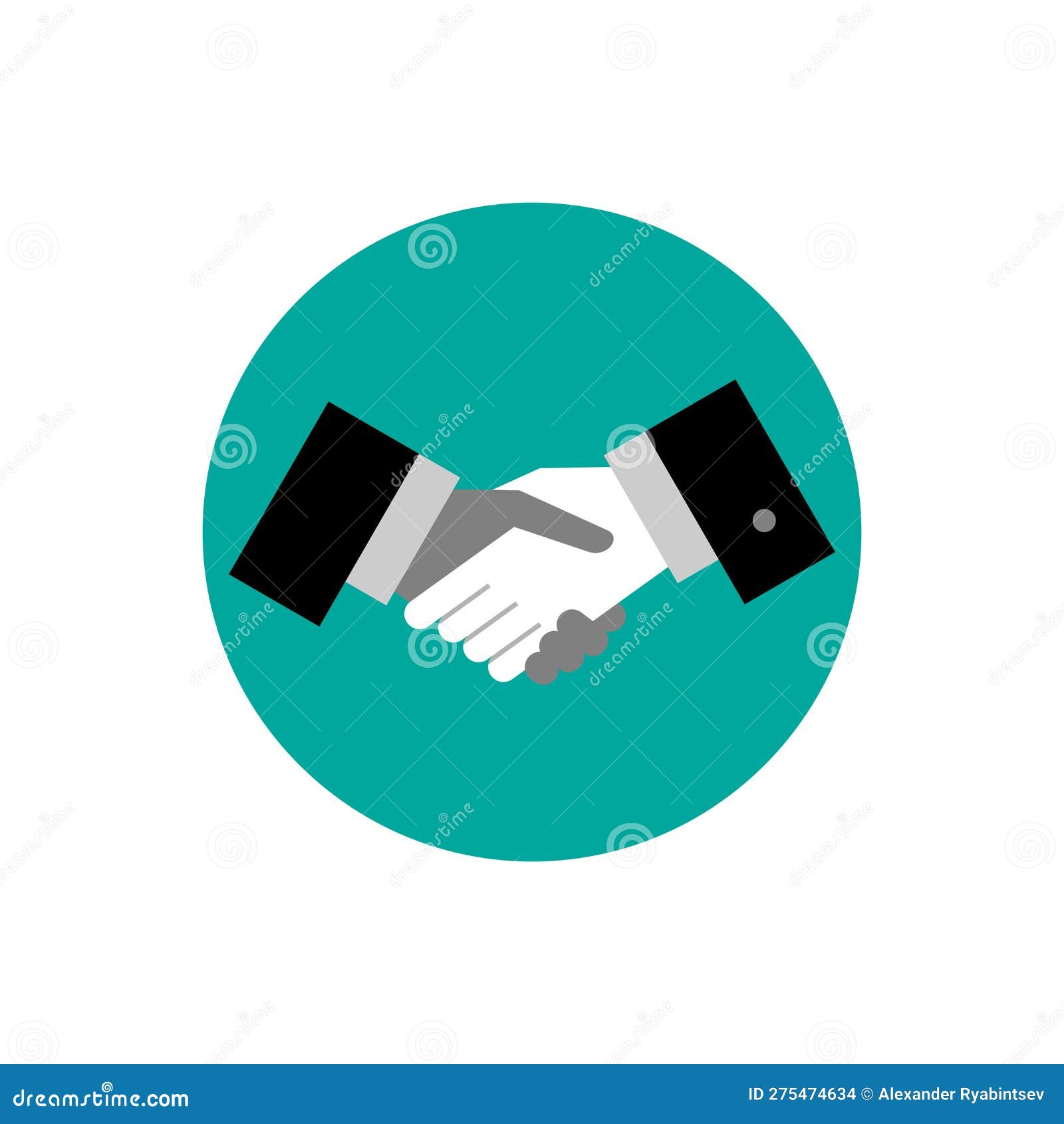 Handshake Flat Style Vector Icon. Partnership Sign. Stock Vector ...