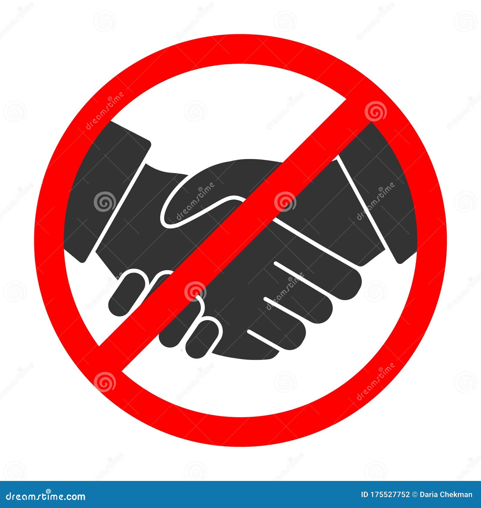 Handshake Forbidden Vector Sign. No Collaboration Sign on White ...