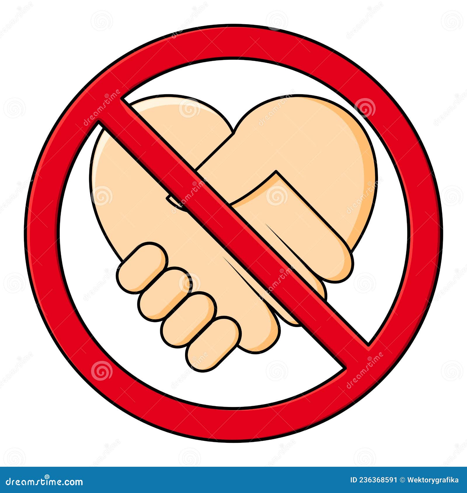 Handshake Forbidden Vector Sign. No Collaboration Sign on White ...
