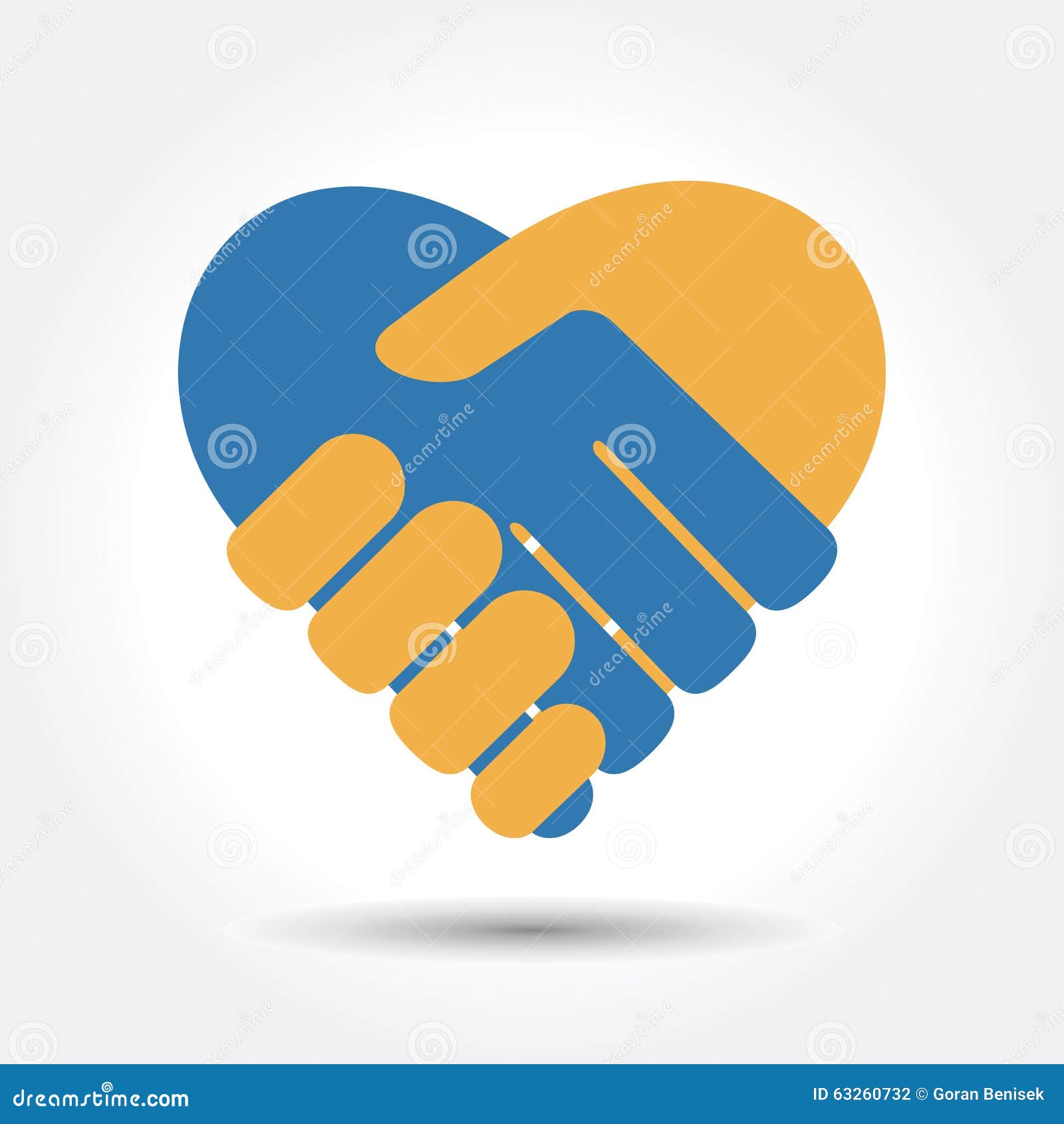 Handshake in the Form of Heart Stock Vector - Illustration of ...
