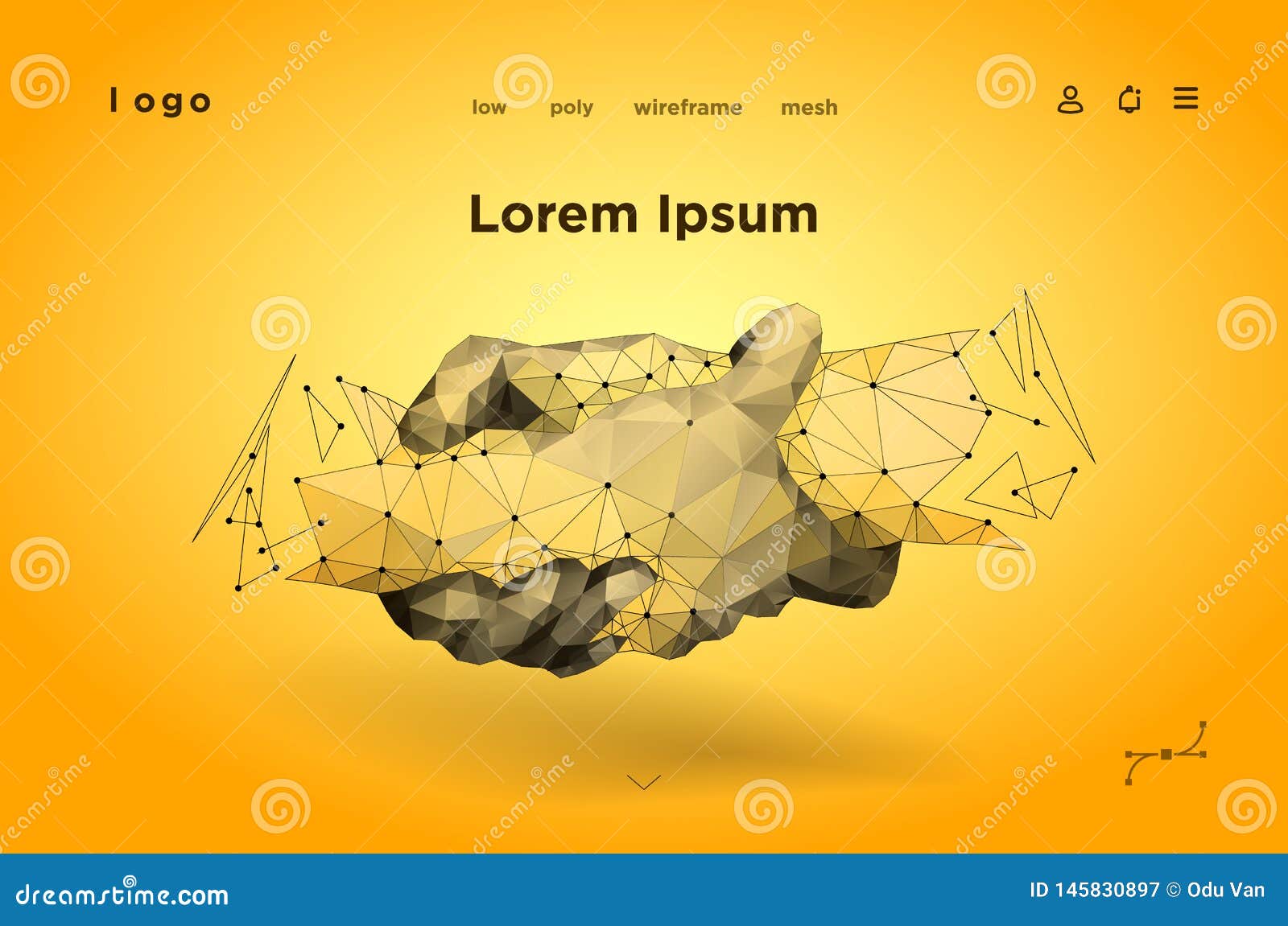 Handshake. Friendship Day. Abstract Handshake. Polygonal Mesh. the ...