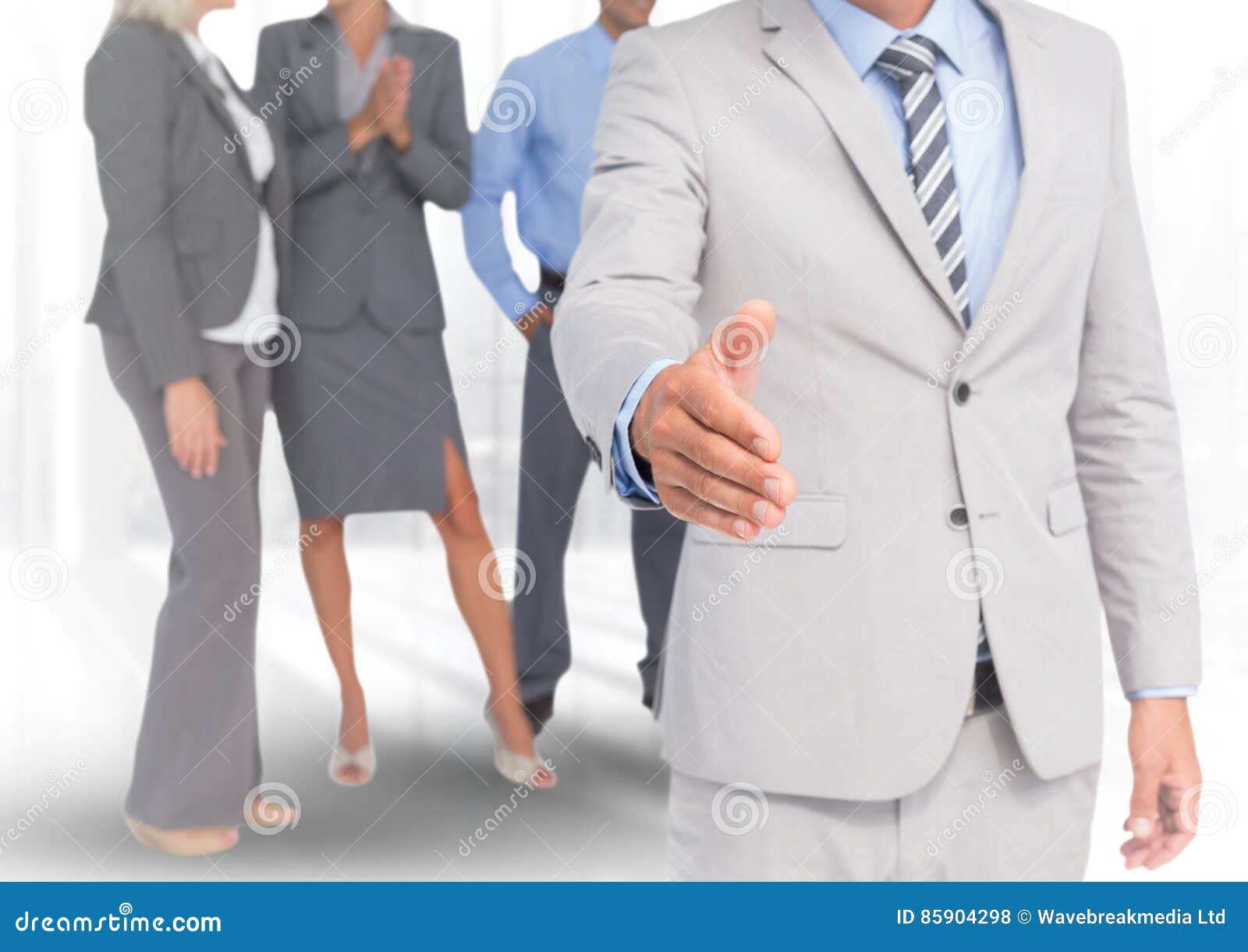 Handshake in Front of Business People in Office Stock Photo - Image of ...