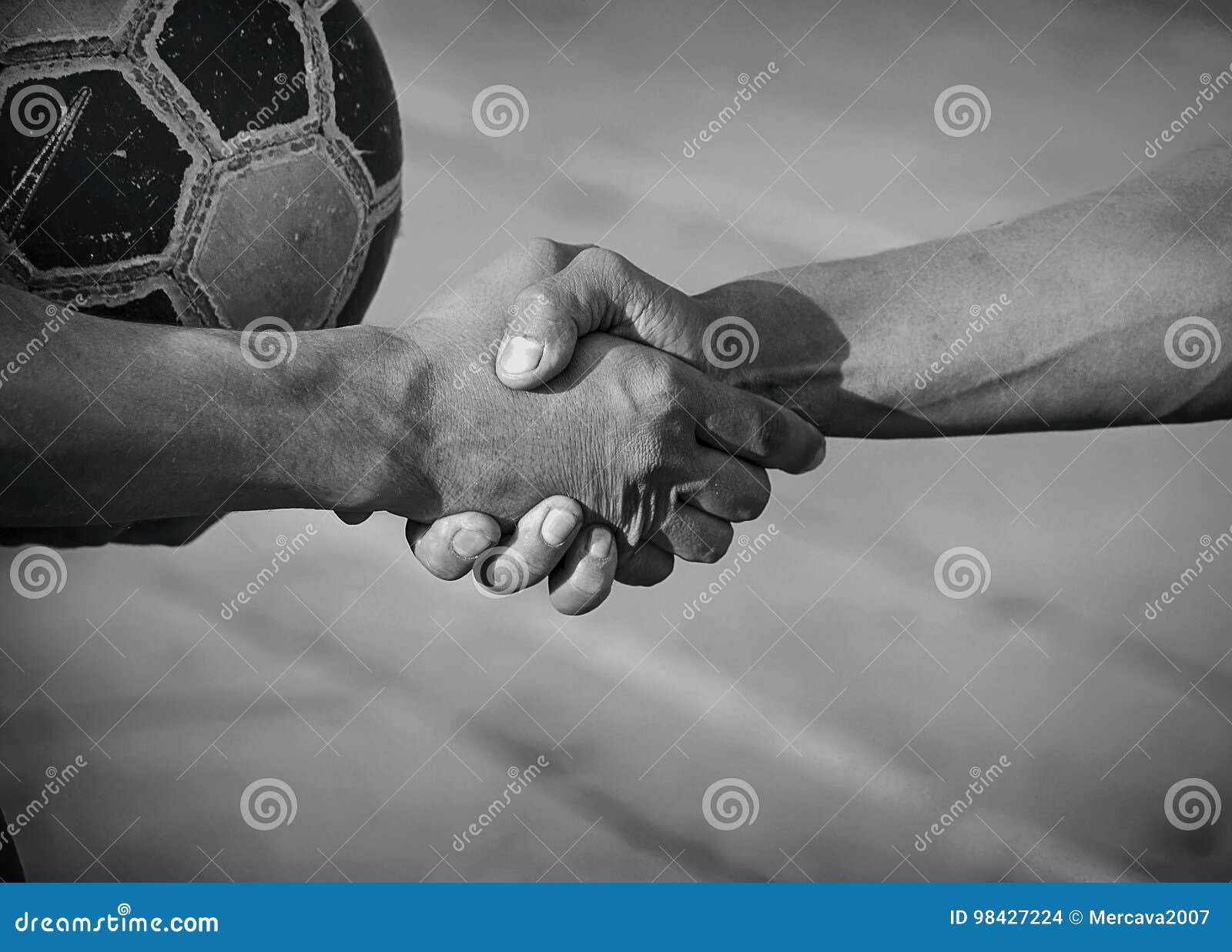 Handshake after the game. stock photo. Image of outdoors - 98427224