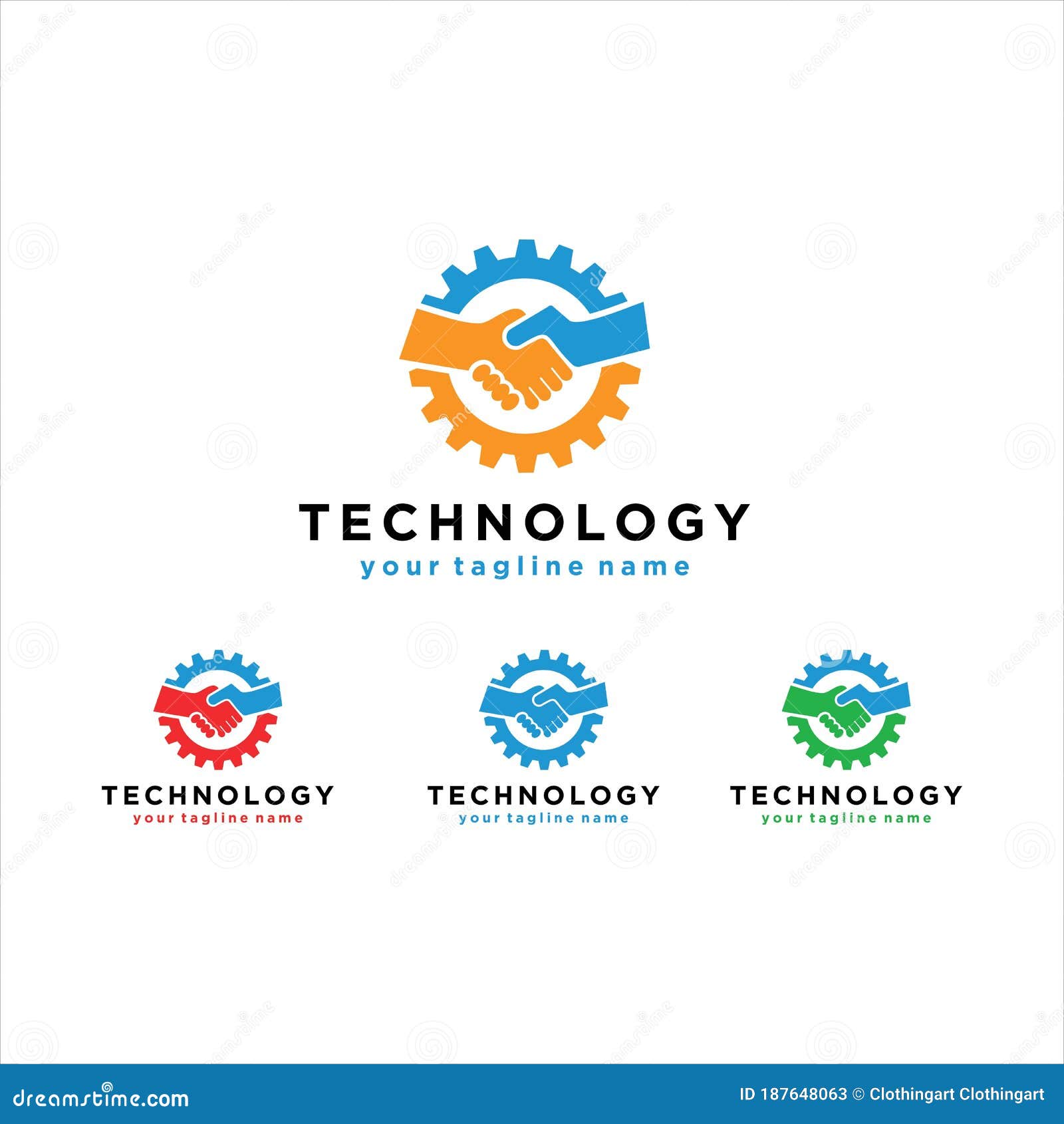 Handshake Gear Logo Vector Graphic Design Abstract. Icon Design Stock ...