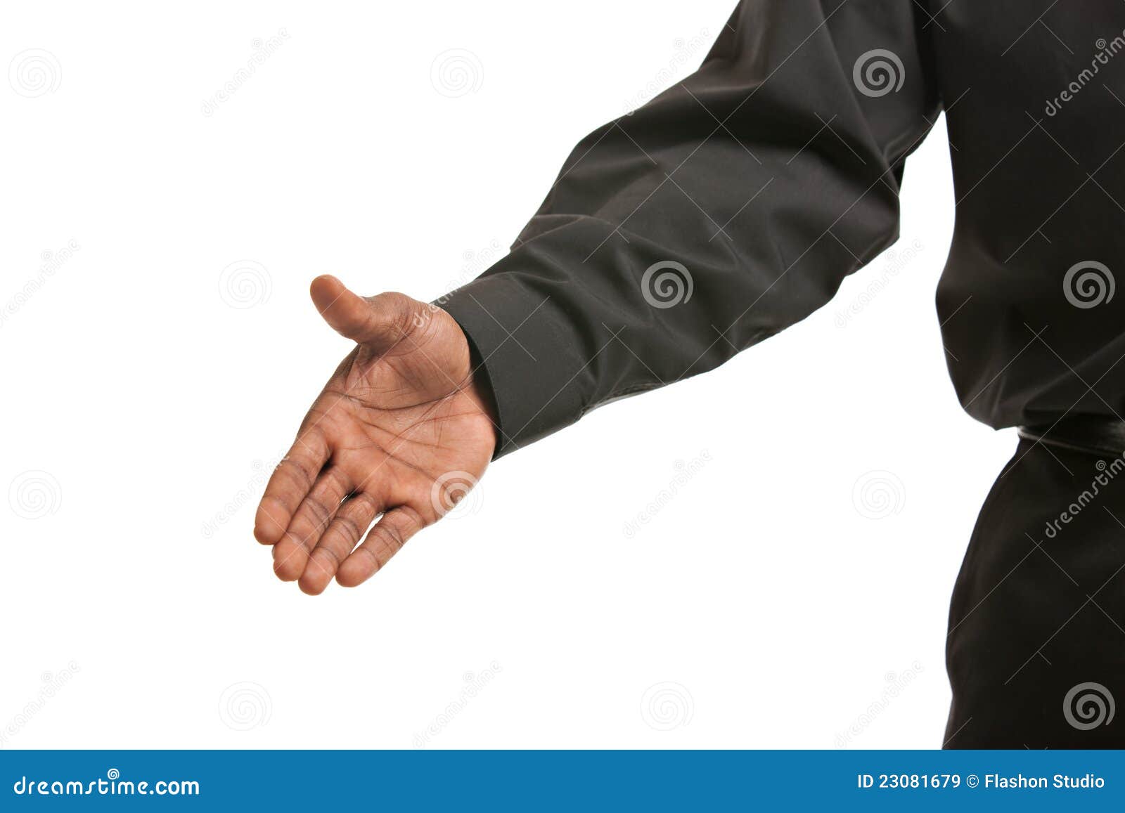 Handshake Gesture. Unrecognizable Positive Bearded Nan Stretching Hand ...