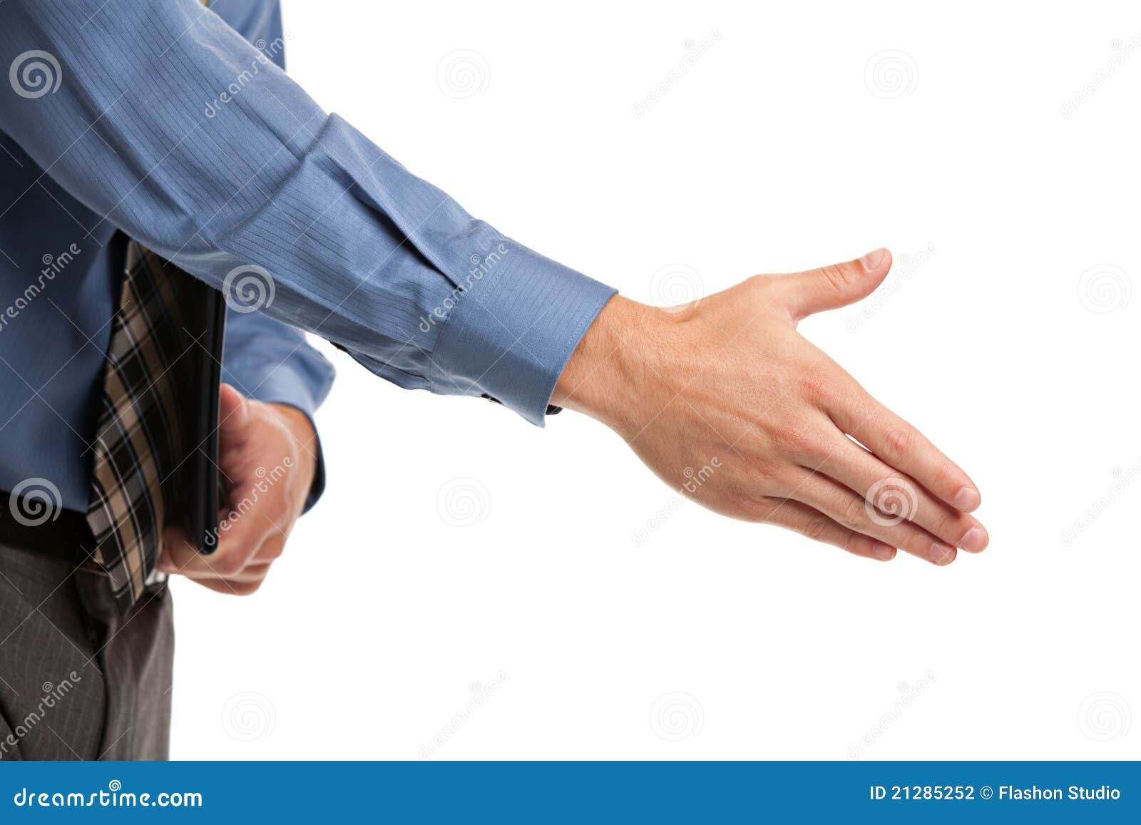 Handshake Gesture. Unrecognizable Positive Bearded Nan Stretching Hand ...
