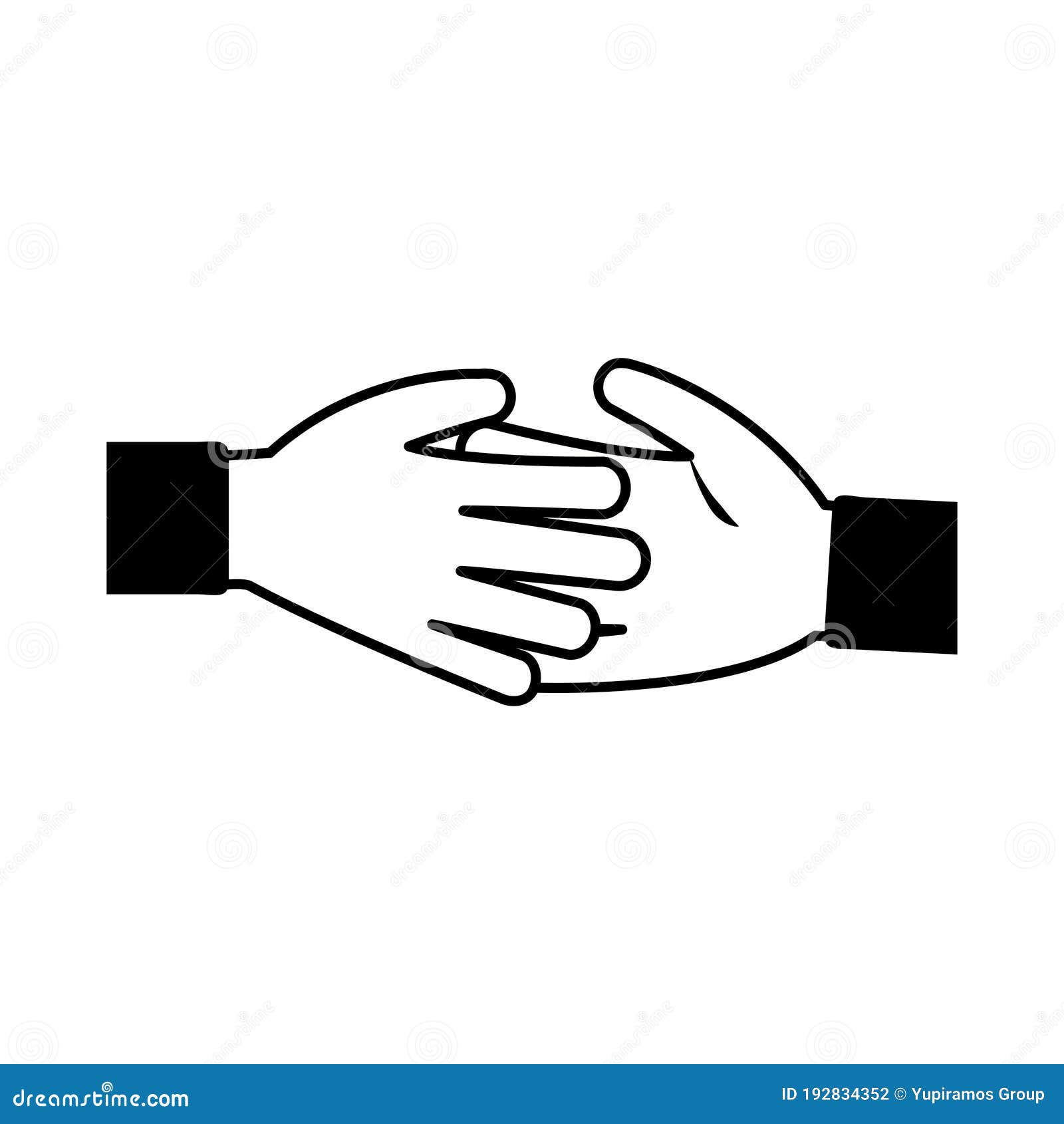 Handshake Gesture Diverse People Team Linear Style Icon Stock Vector ...